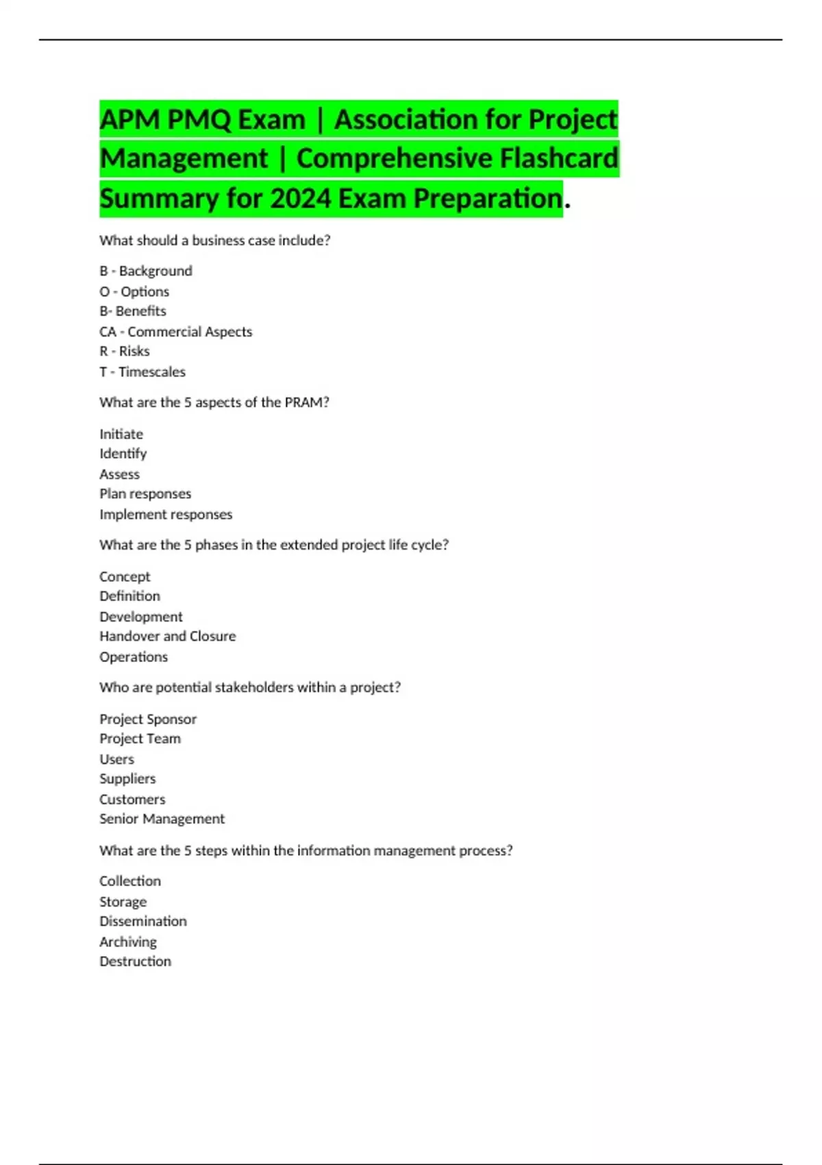 APM PMQ Exam | Association for Project Management | Comprehensive ...