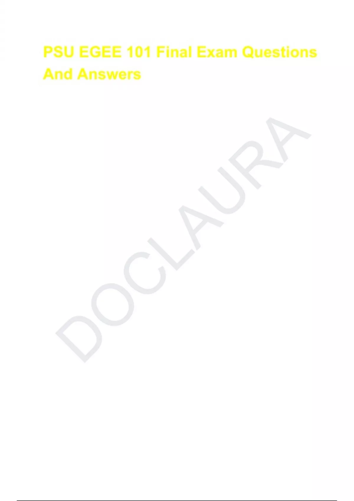 PSU EGEE 101 Final Exam Questions And Answers - EGEE - Stuvia US