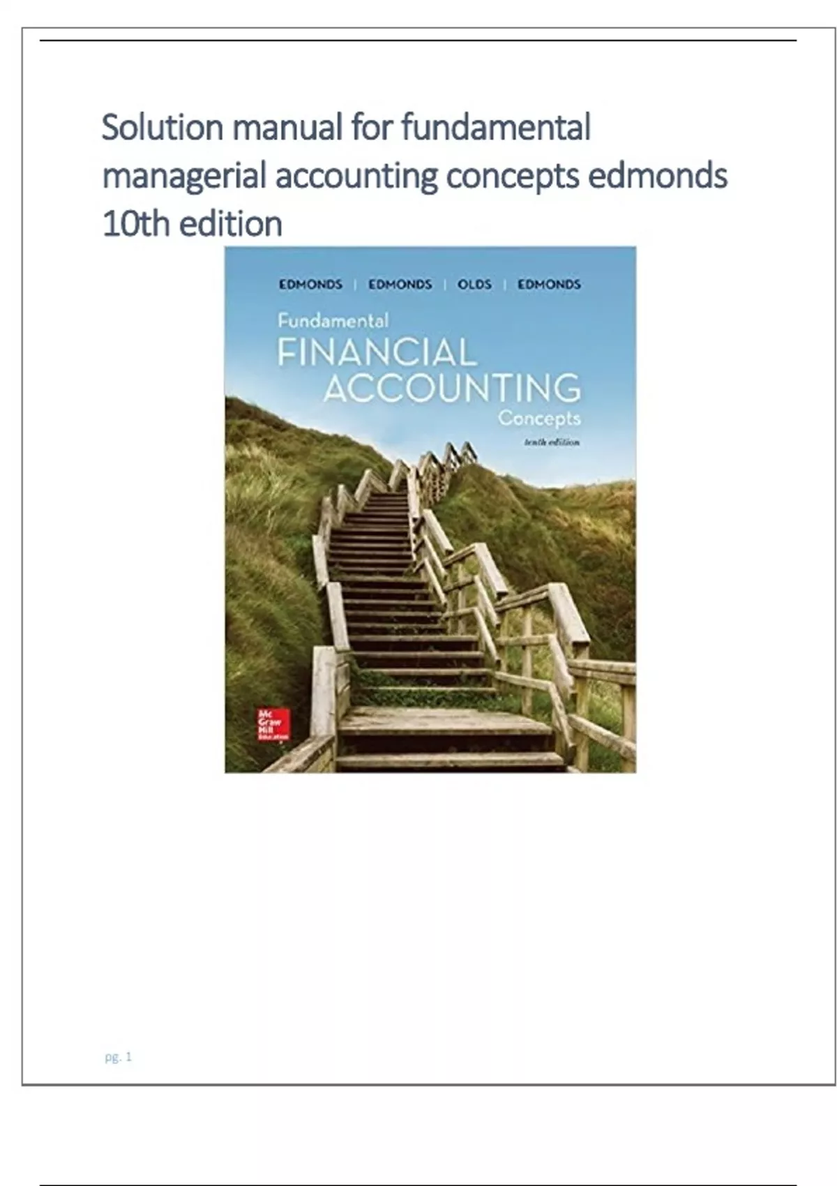 Solution Manual for Fundamental Managerial Accounting Concepts 10th ...