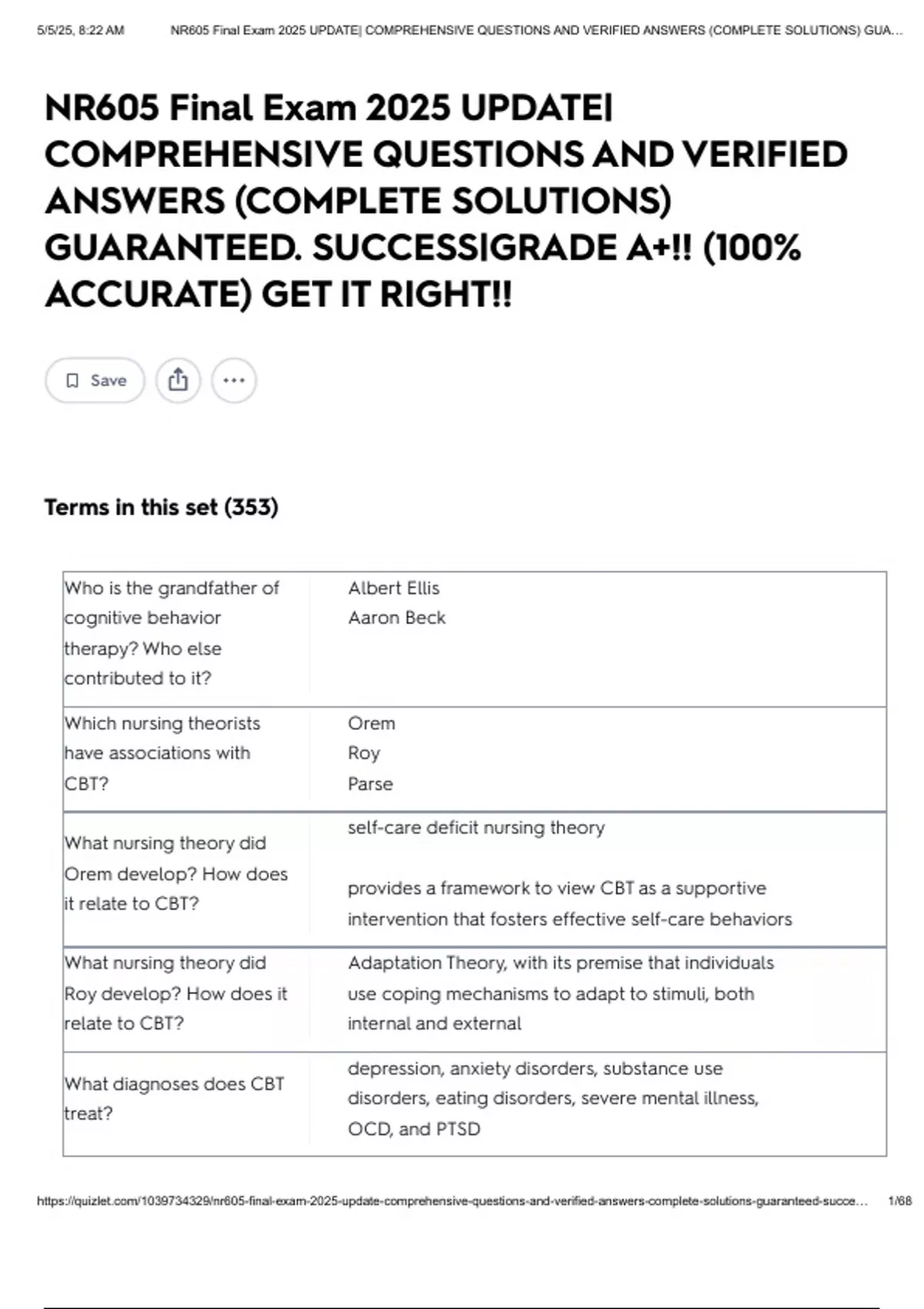PACKAGE DEAL NR605 Midterm EXAM Questions with 100% Correct Answers ...