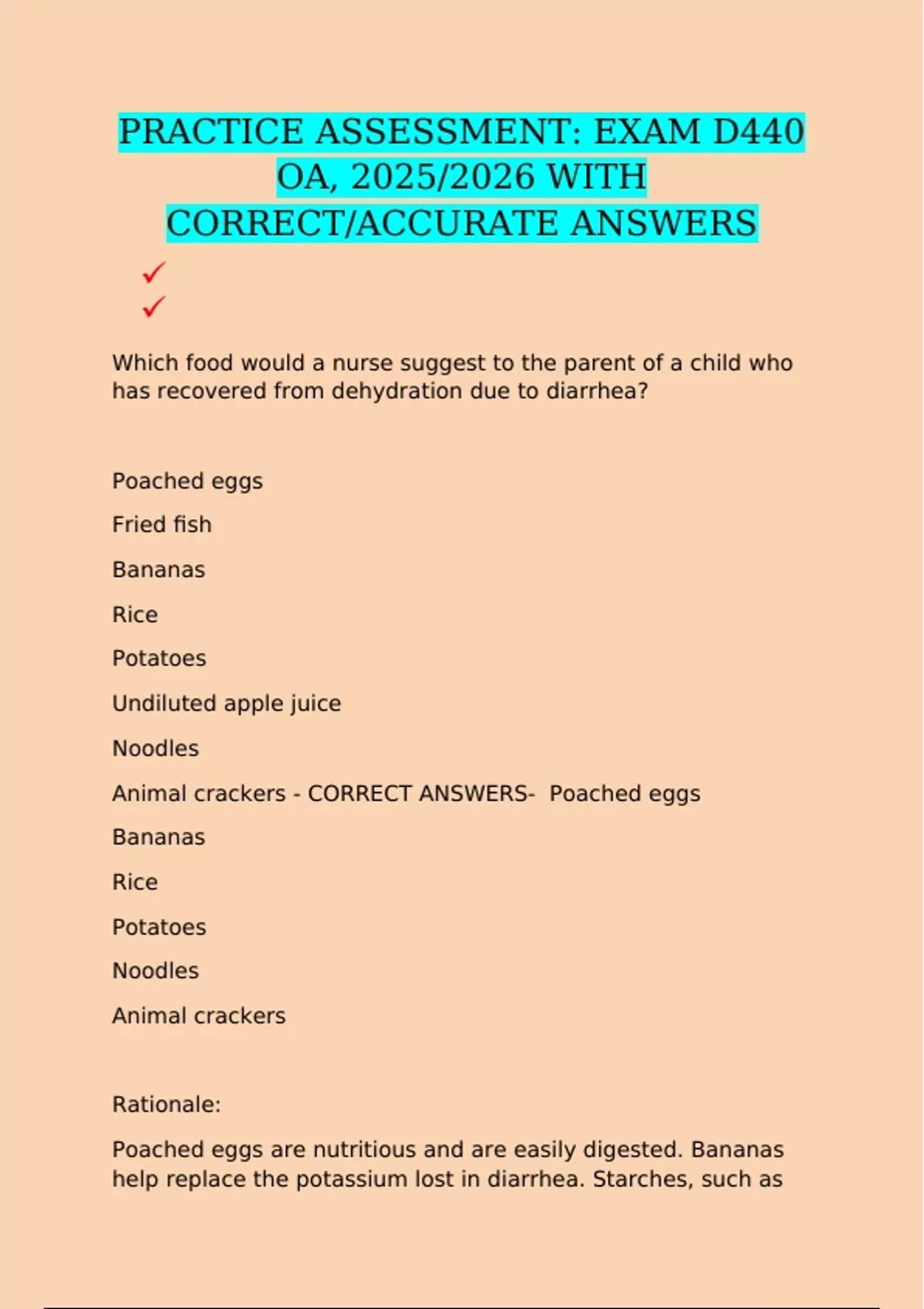 PRACTICE ASSESSMENT: EXAM x, 2025/2026 WITH CORRECT/ACCURATE ANSWERS ...