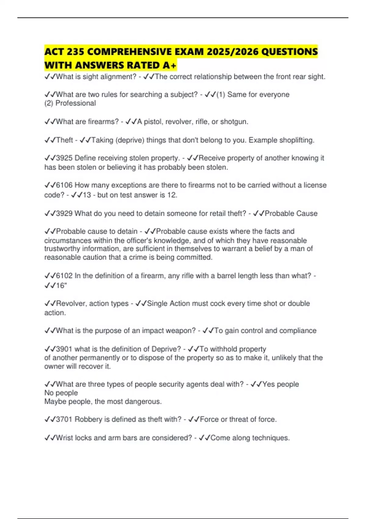 ACT 235 COMPREHENSIVE EXAM 2025/2026 QUESTIONS WITH ANSWERS RATED A+ ...