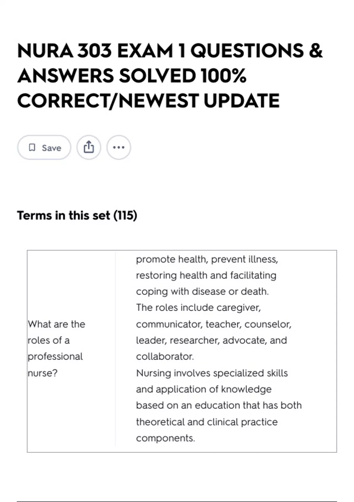 NURA 303 EXAM 1 QUESTIONS & ANSWERS SOLVED 100% CORRECT/NEWEST UPDATE ...