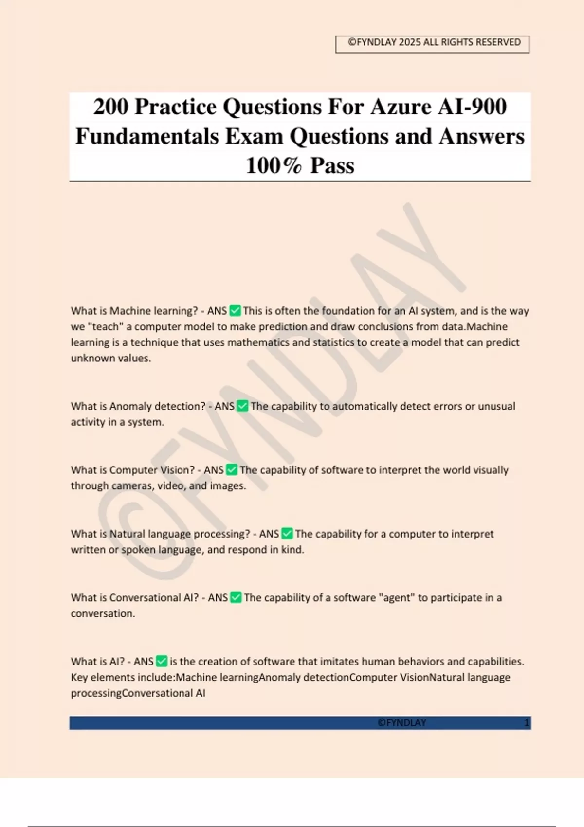 200 Practice Questions For Azure AI-900 Fundamentals Exam Questions and ...