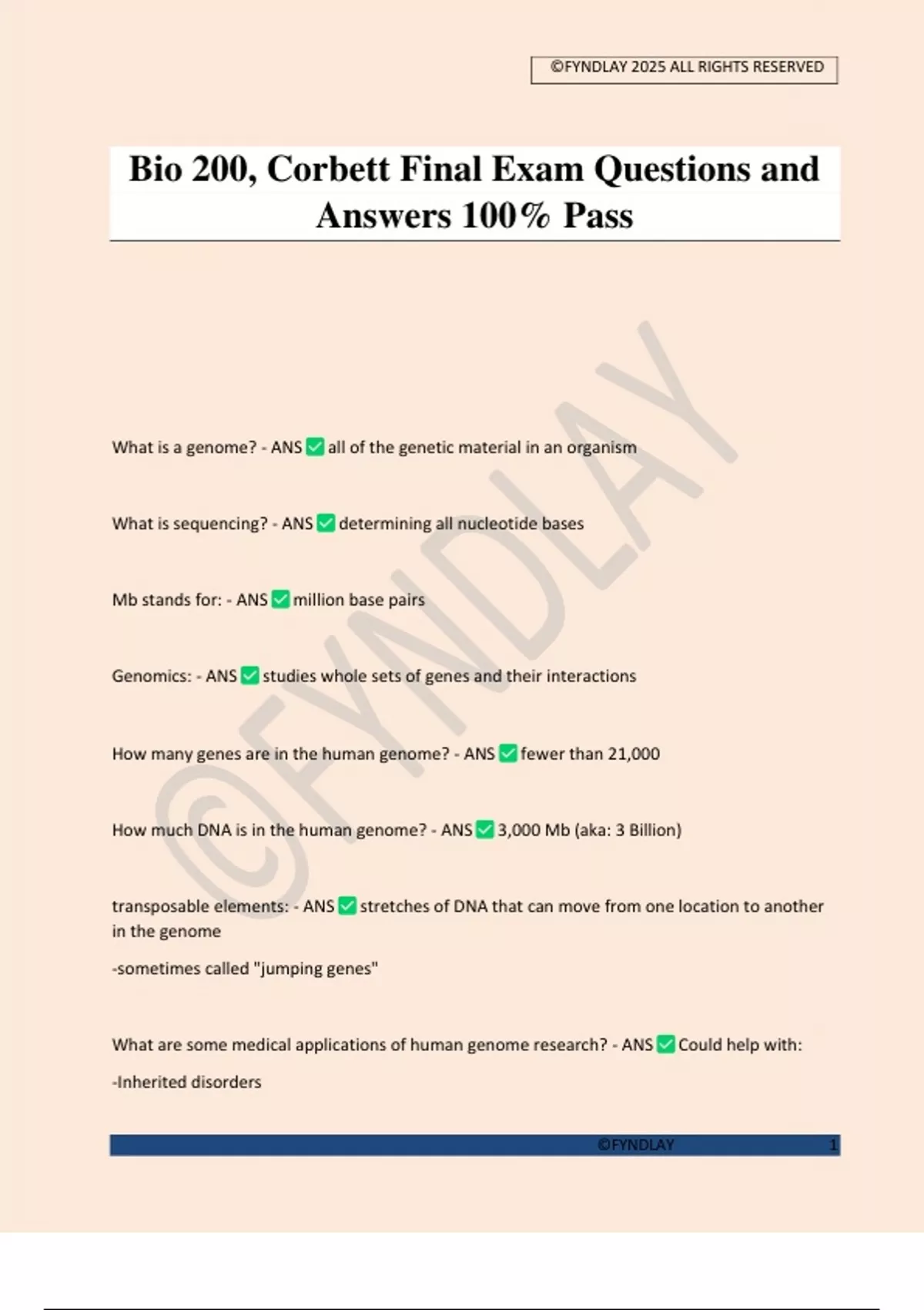 Bio 200, Corbett Final Exam Questions and Answers 100% Pass - Bio 200 ...
