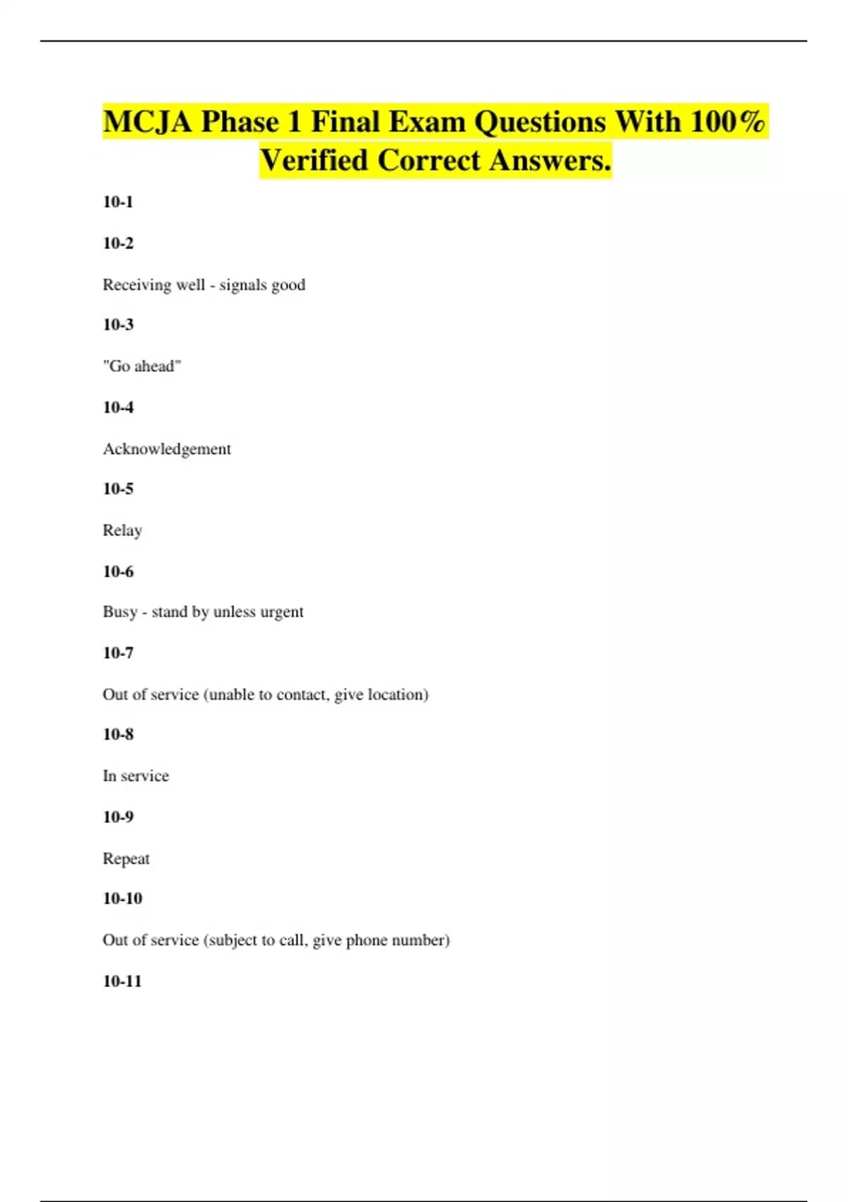 MCJA Phase 1 Final Exam Questions With 100% Verified Correct Answers ...