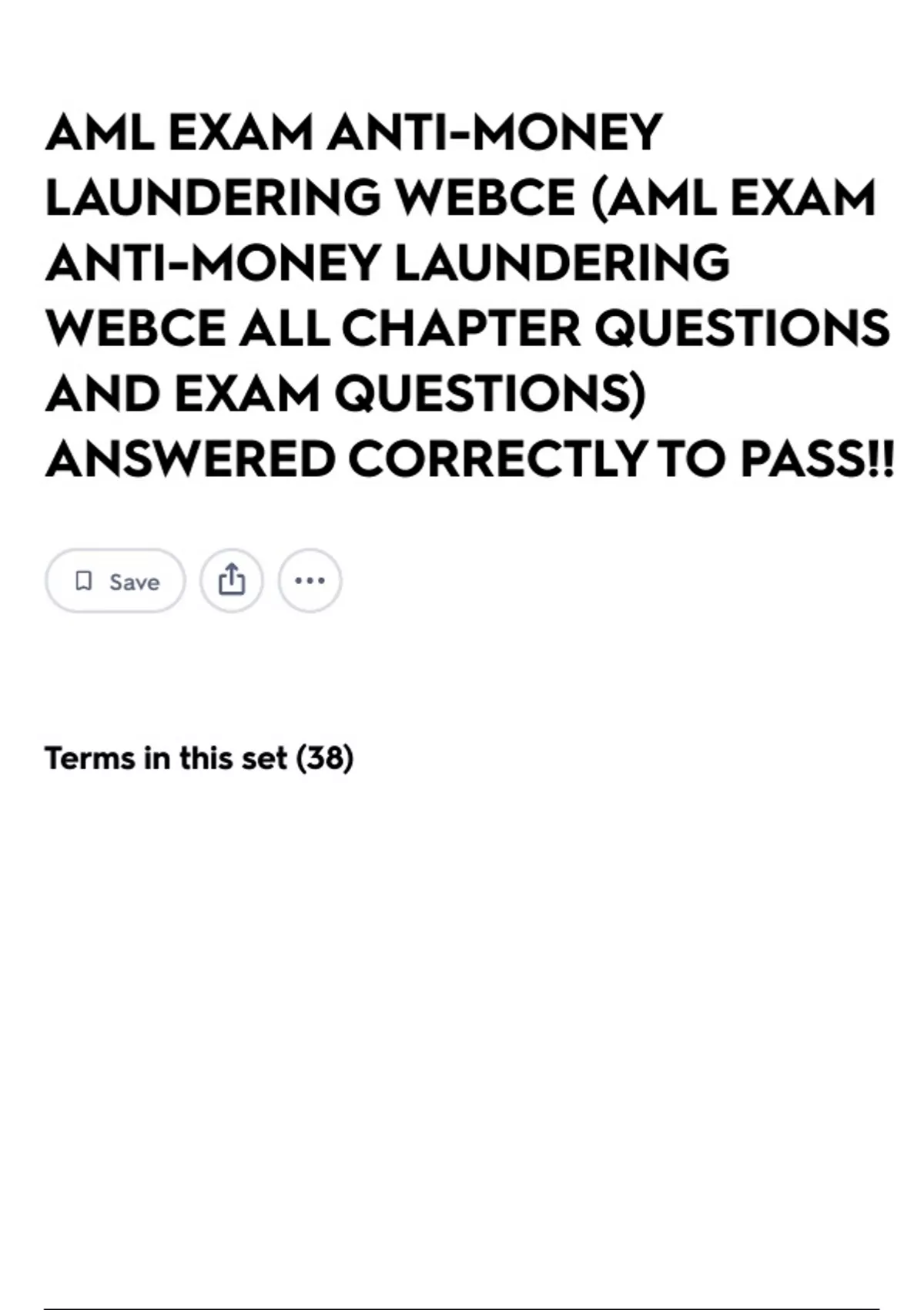 AML EXAM ANTI-MONEY LAUNDERING WEBCE (AML EXAM ANTI-MONEY LAUNDERING WEBCE ALL CHAPTER QUESTIONS ...