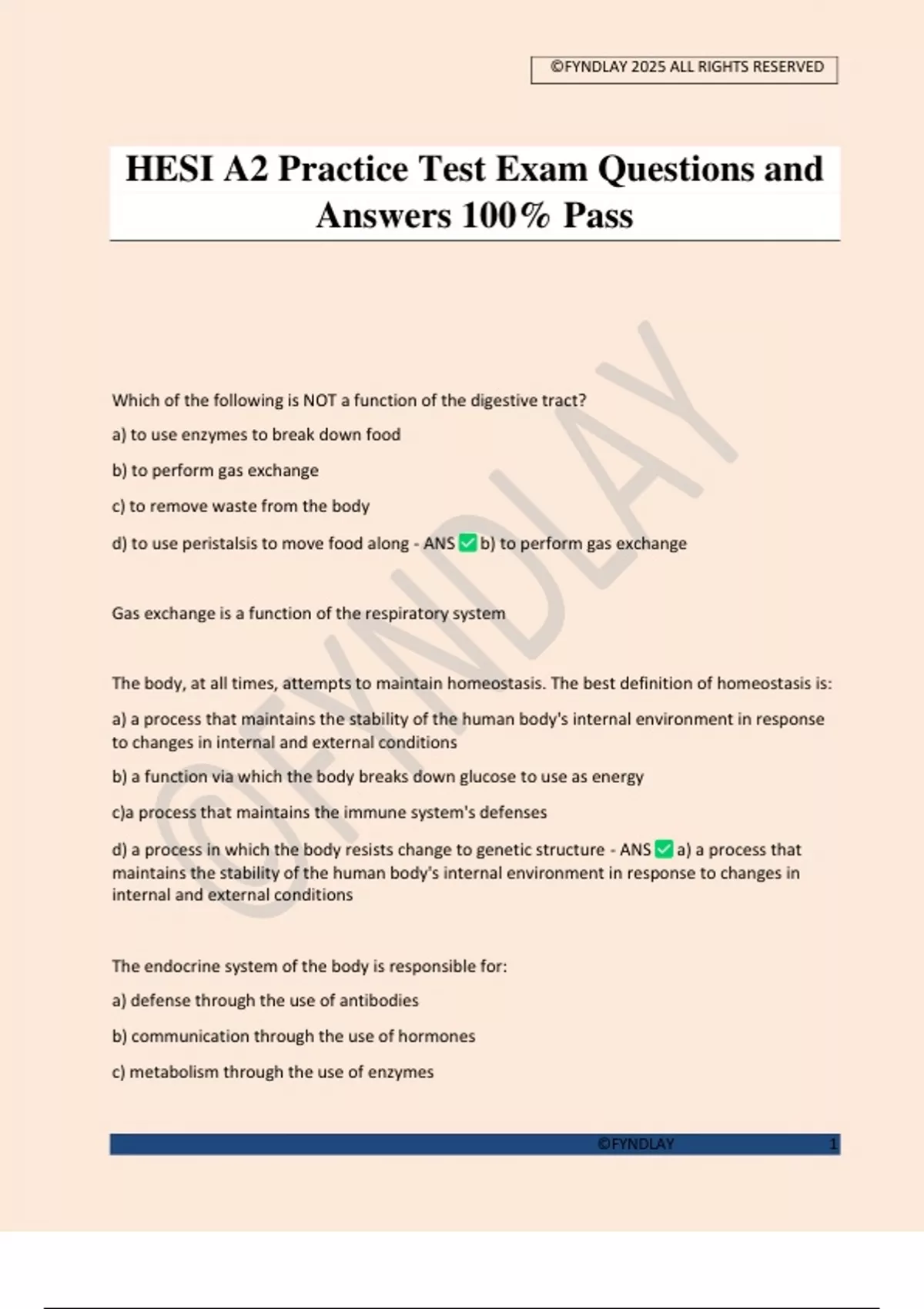 HESI A2 Practice Test Exam Questions and Answers 100% Pass - HESI A2 ...