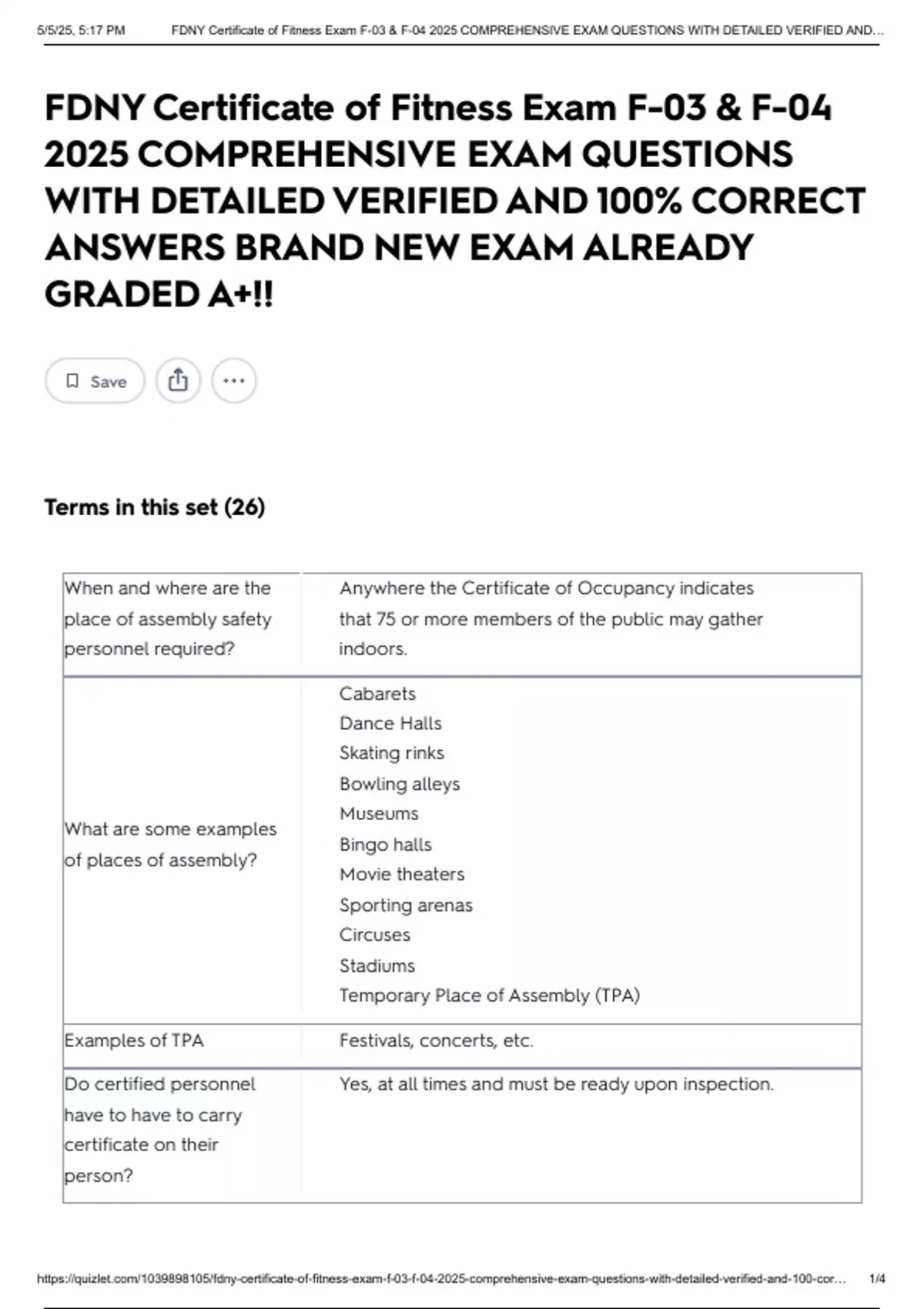 FDNY Certificate of Fitness Exam F-03 & F-04 2025 COMPREHENSIVE EXAM ...