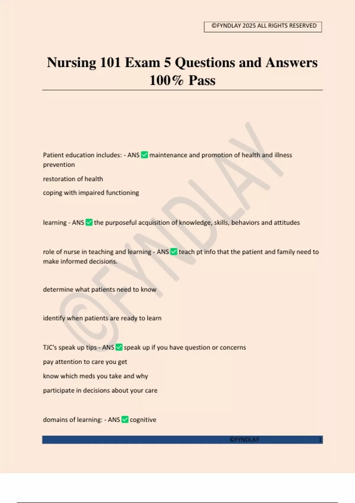 Nursing 101 Exam 5 Questions and Answers 100% Pass - Nursing 101 ...