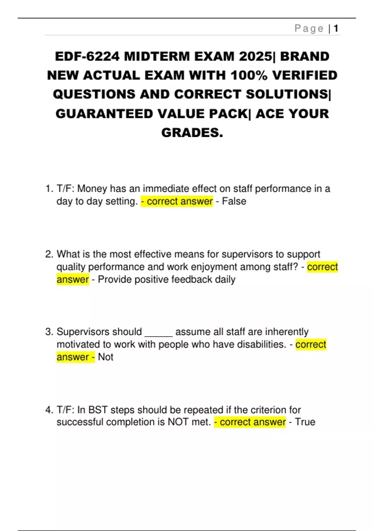 EDF 6224 Midterm Exam 2025/2026 | Verified Actual Exam with Correct Solutions | 100% Guaranteed ...