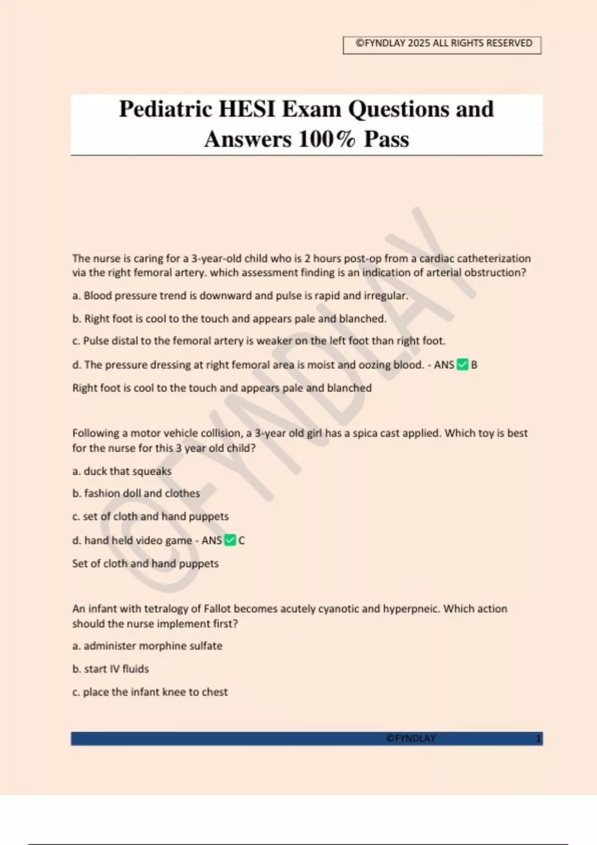 Pediatric HESI Exam Questions and Answers 100% Pass - Pediatric Hesi ...
