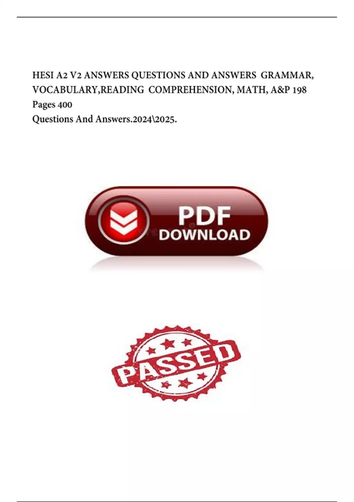 : HESI A2 Entrance Exam – Grammar, Vocabulary, Reading Comprehension ...