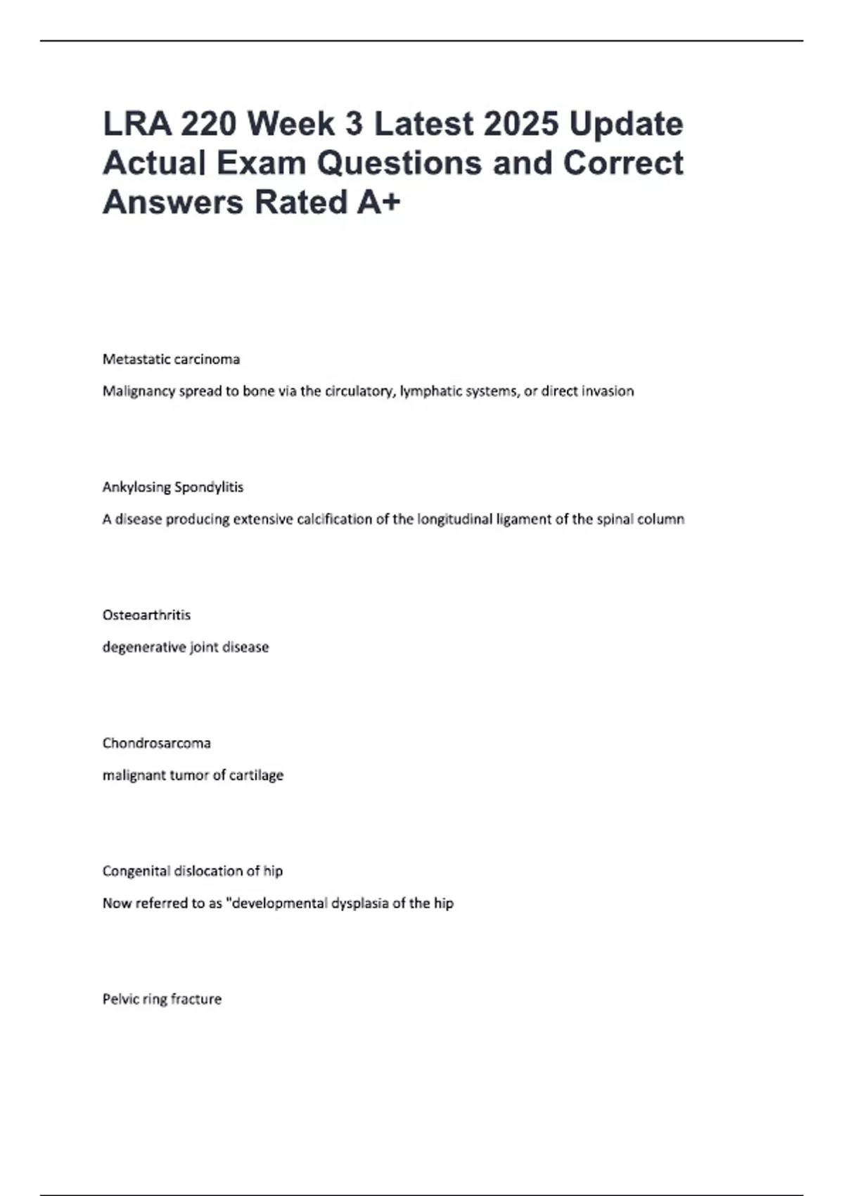LRA 220 Week 3 2025 QUESTIONS WITH ANSWERS (100% CORRECT) RATED A+ ...