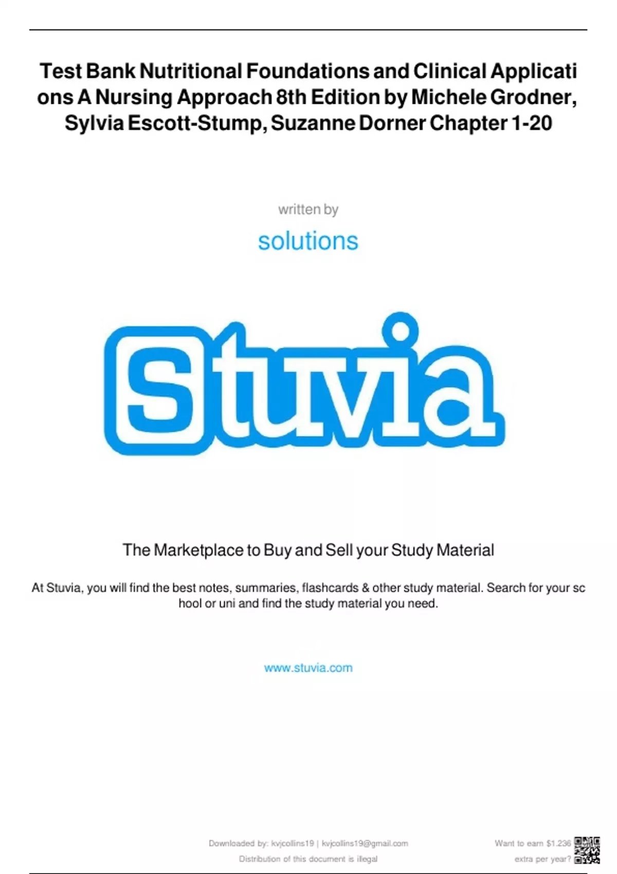 Test Bank for Understanding Nutrition, 12th Edition by Ellie Whitney ...