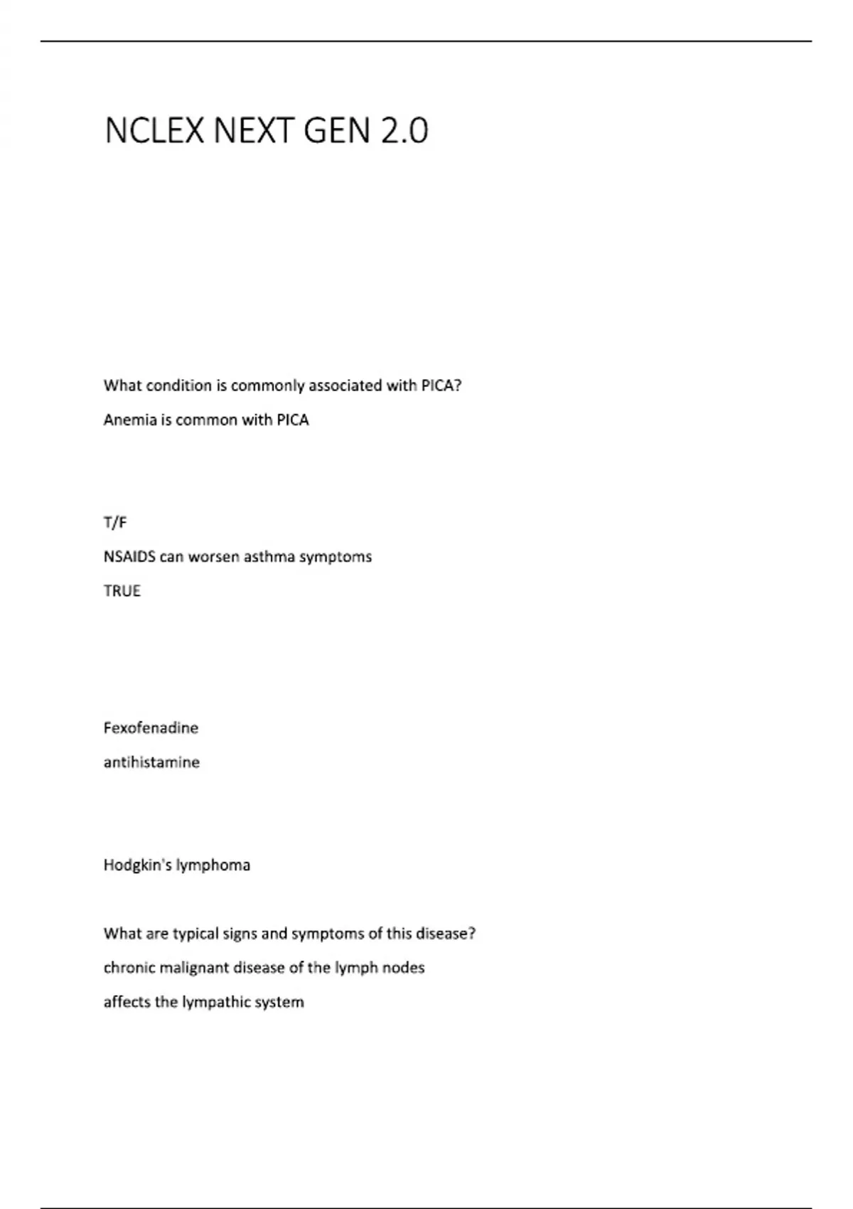 NCLEX NEXT GEN 2.0, (LATEST 2025 / 2026 UPDATE), ACTUAL EXAM/TEST ...