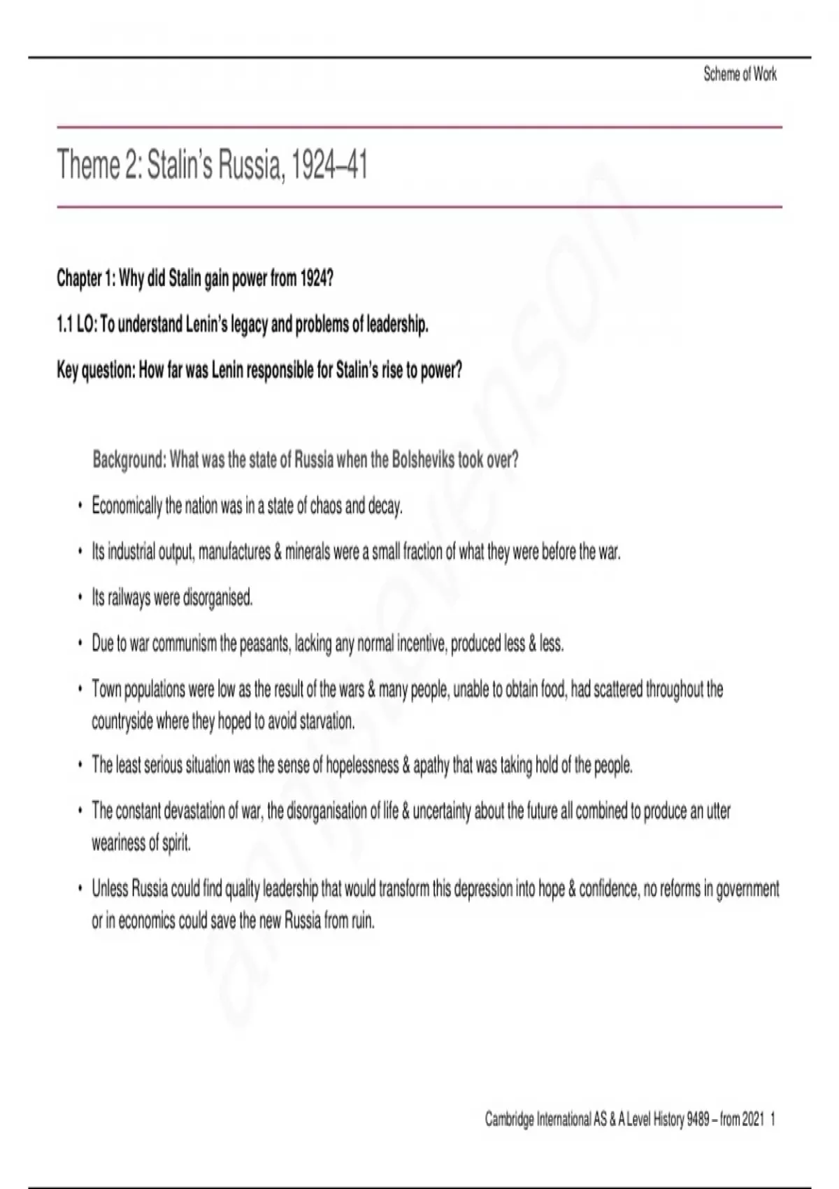 CIE A Level History 9489 – Paper 4, Stalin’s Russia, Revision Notes ...