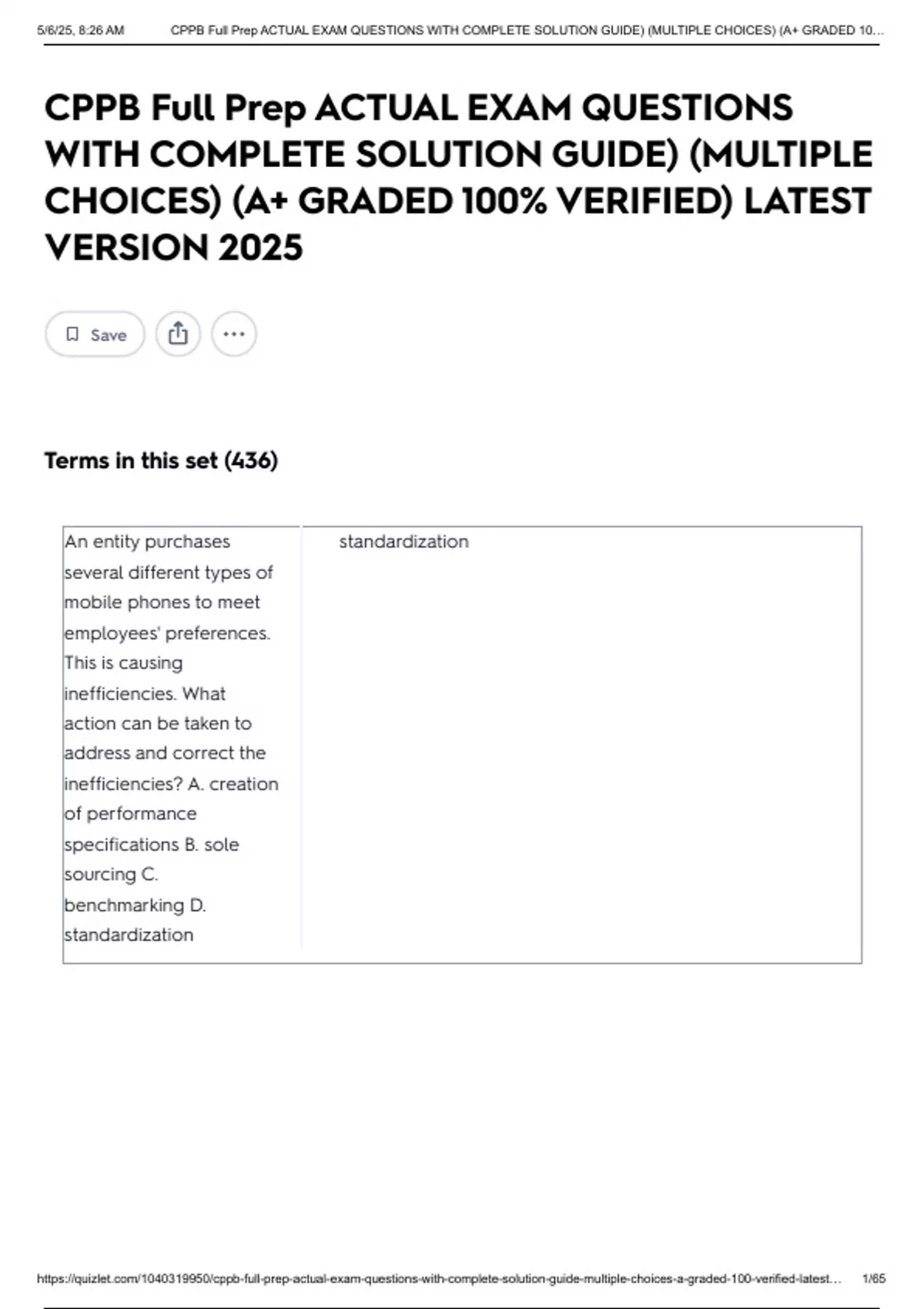 Cppb Full Prep Actual Exam Questions With Complete Solution Guide Multiple Choices A Graded