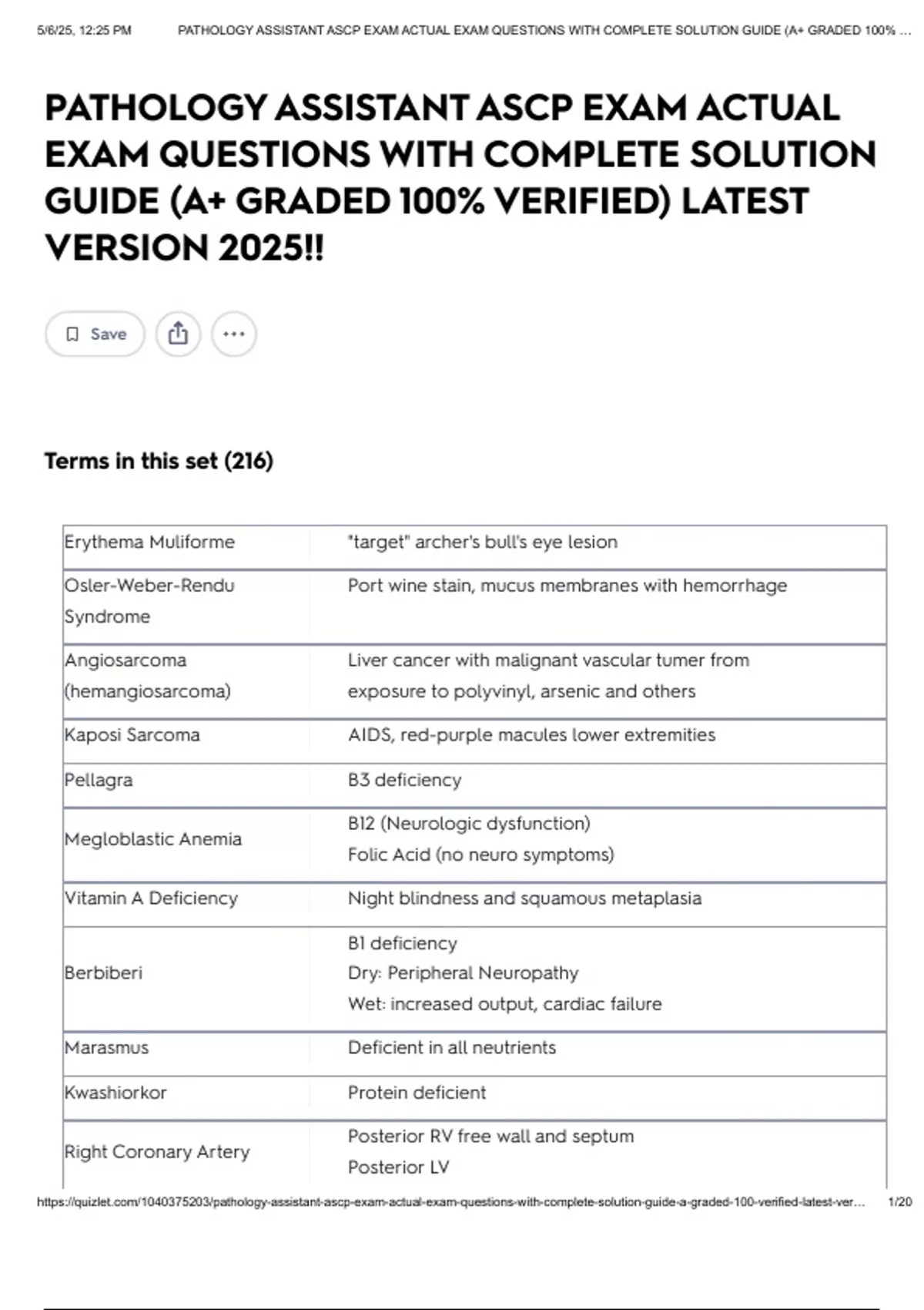 PATHOLOGY ASSISTANT ASCP EXAM ACTUAL EXAM QUESTIONS WITH COMPLETE ...