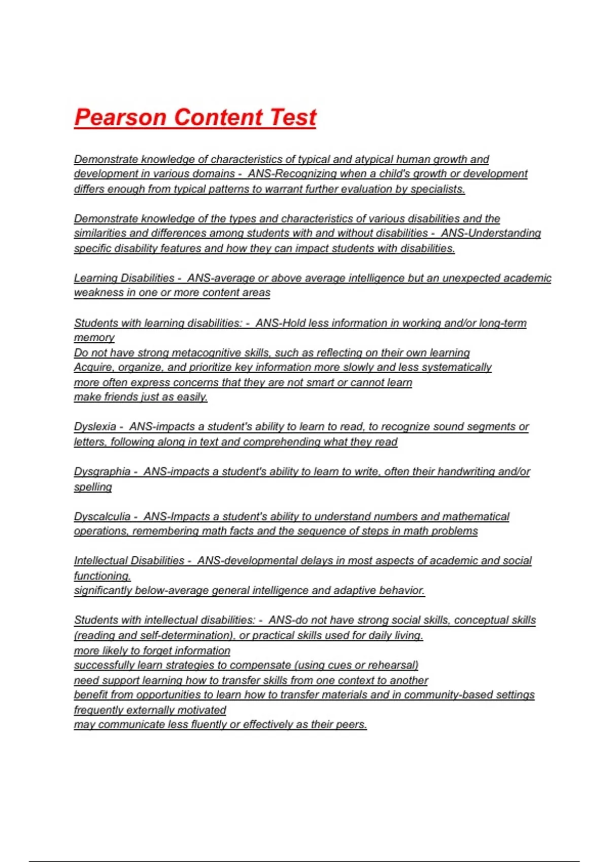 Pearson Content Test Questions with correct Answers 2025/2026( A+ ...