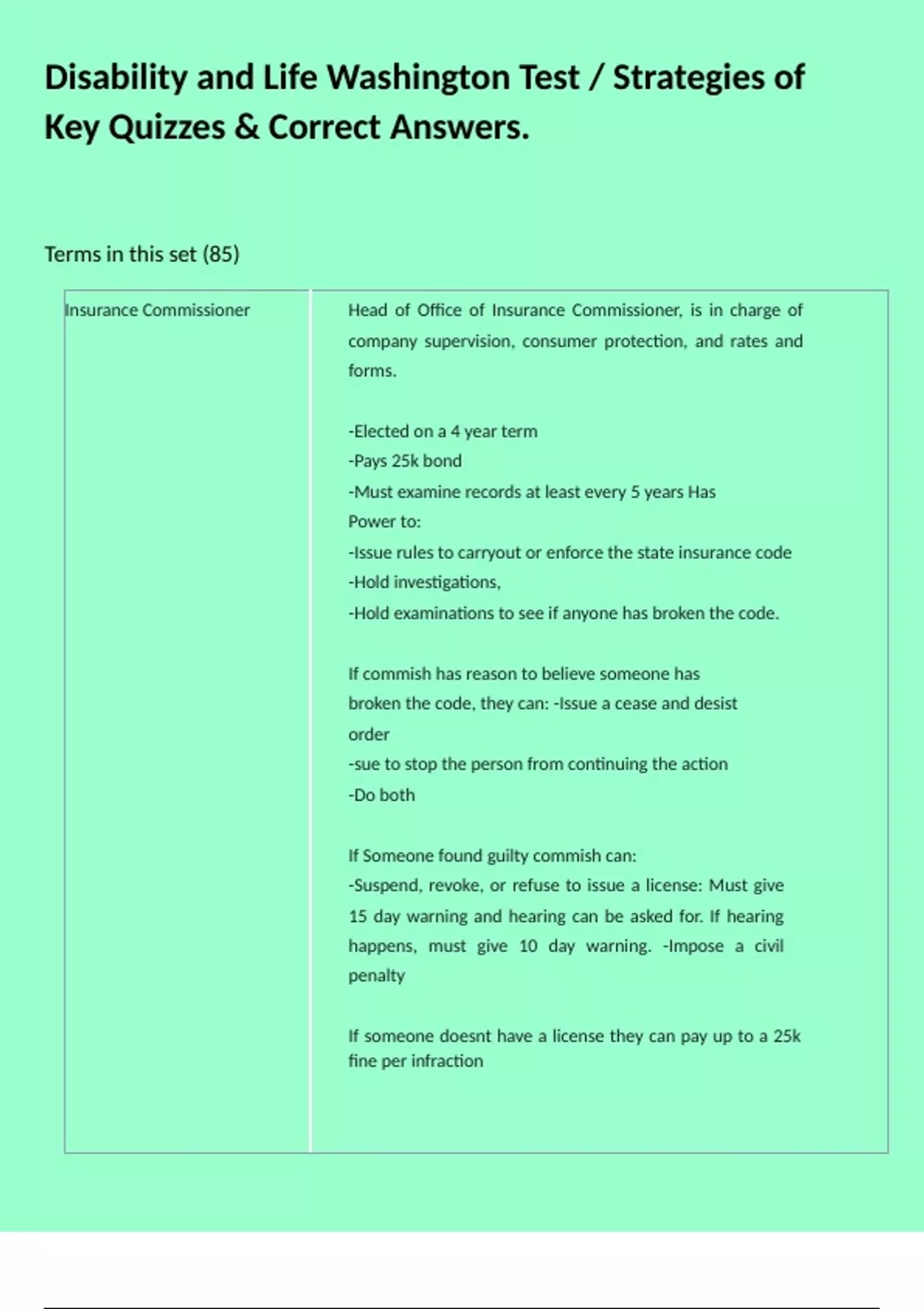 Xcel Testing Solutions- Life and Health Insurance- Weighted Exam- 150 ...