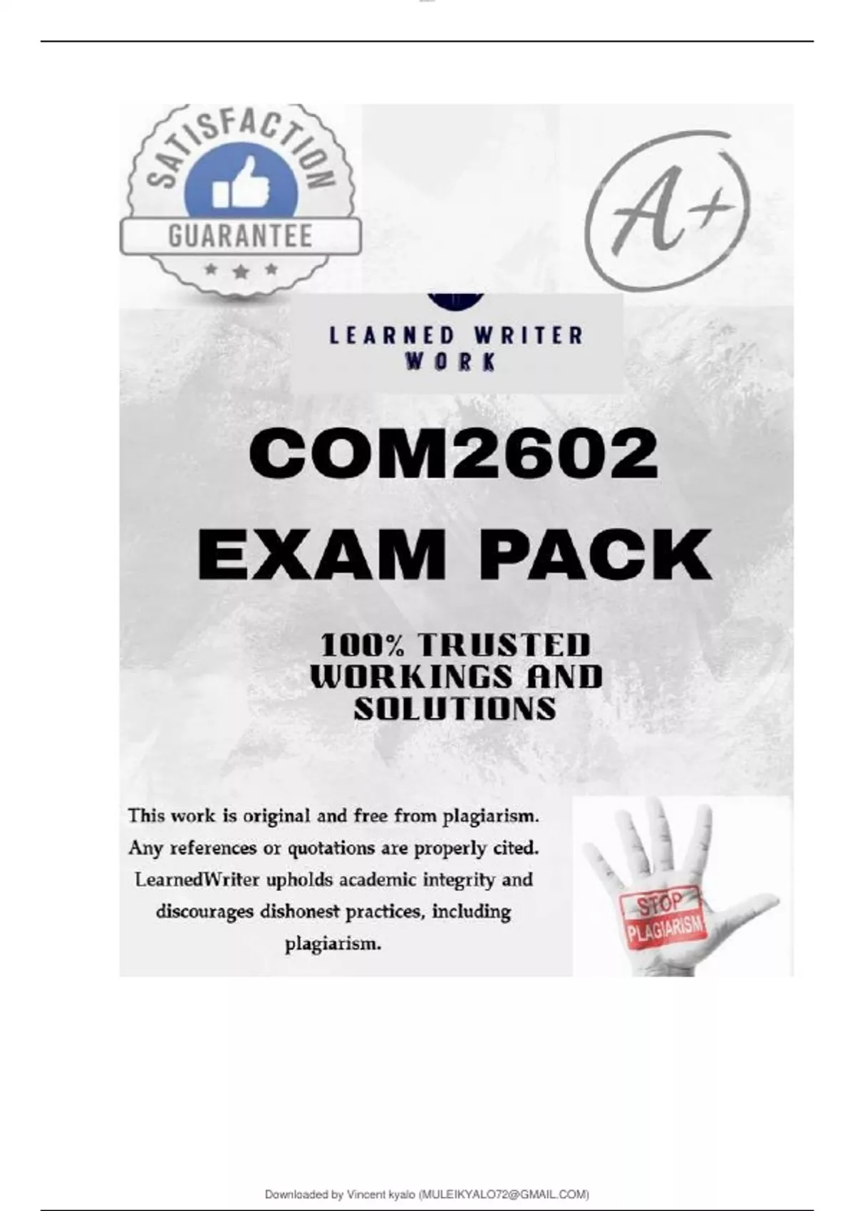 COM2602 LATEST EXAM PACK 2025 {DETAILED QUESTIONS AND ANSWERS ...