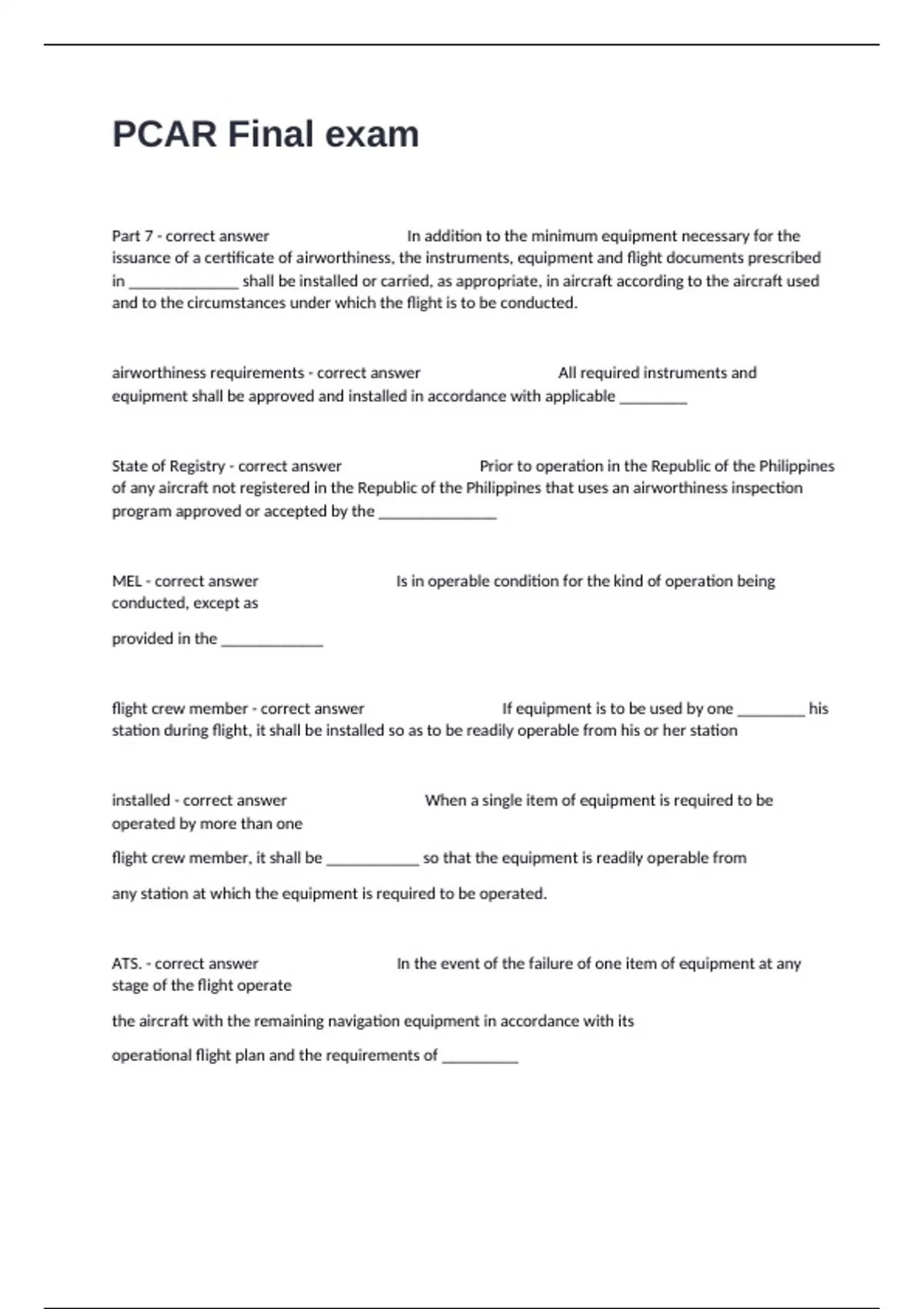 PCAR Final exam questions with correct detailed answers 100% pass ...