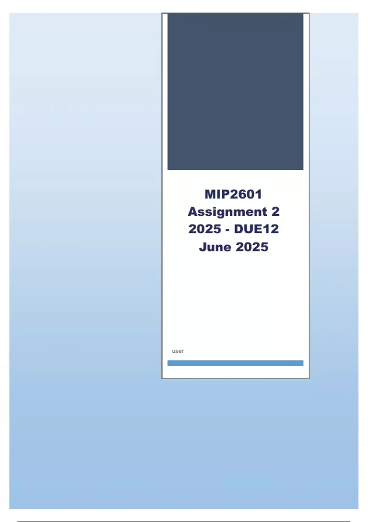 MIP2601 Assignment 2 (COMPLETE ANSWERS) 2025 - DUE12 June 2025 ...
