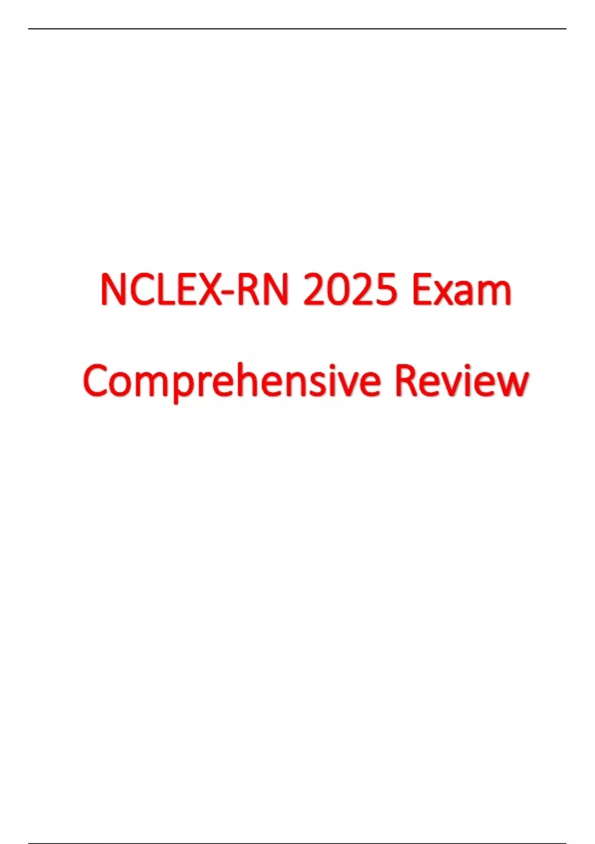 NCLEX-RN 2025 Exam – Comprehensive Review - RN NCLEX Nursing 2025 ...