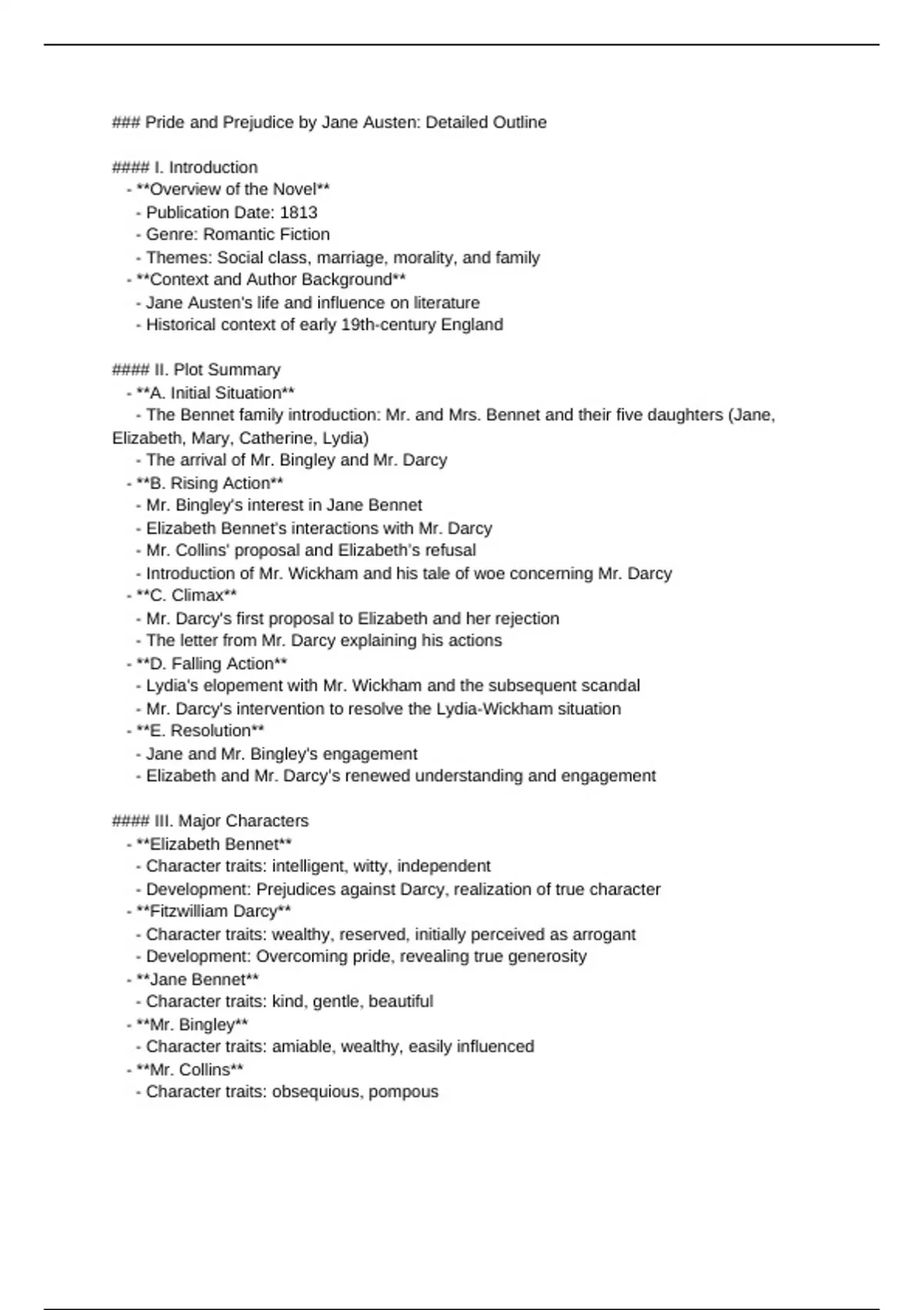Summary Analysis of Pride and Prejudice by Jane Austen - Literature ...