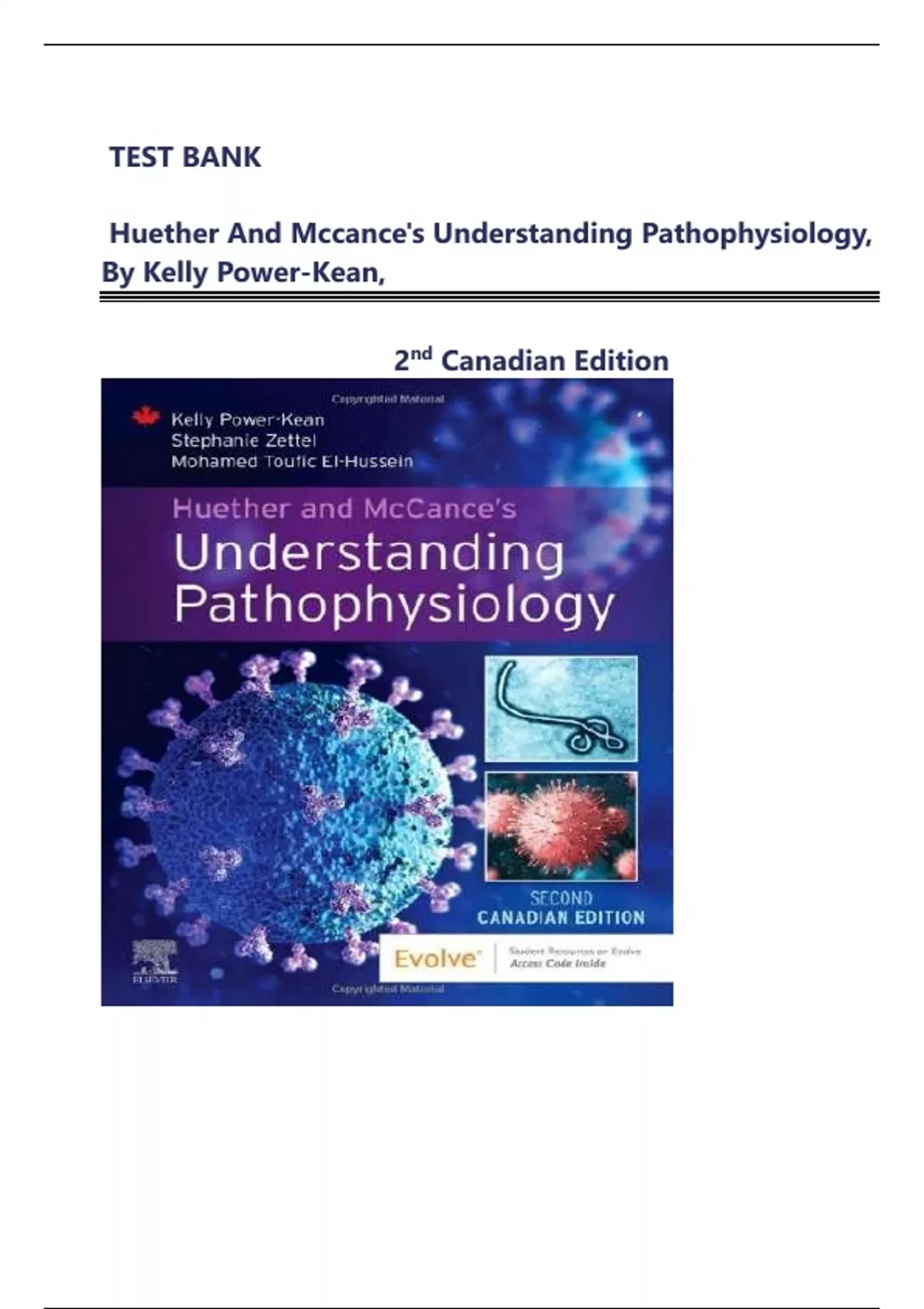 TEST BANK For Huether and McCance's Understanding Pathophysiology ...