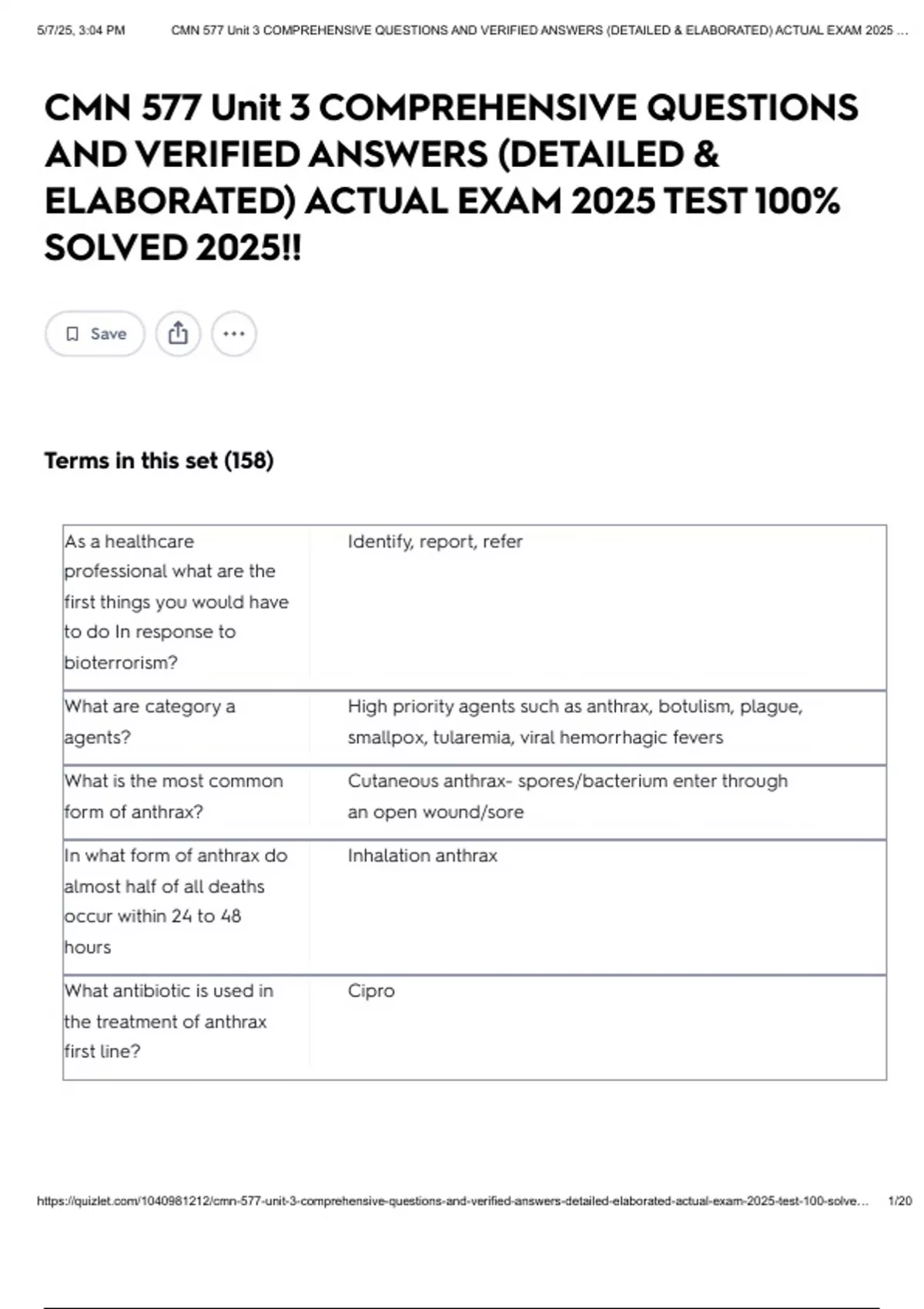 CMN 577 Unit 3 COMPREHENSIVE QUESTIONS AND VERIFIED ANSWERS (DETAILED & ELABORATED) ACTUAL EXAM ...