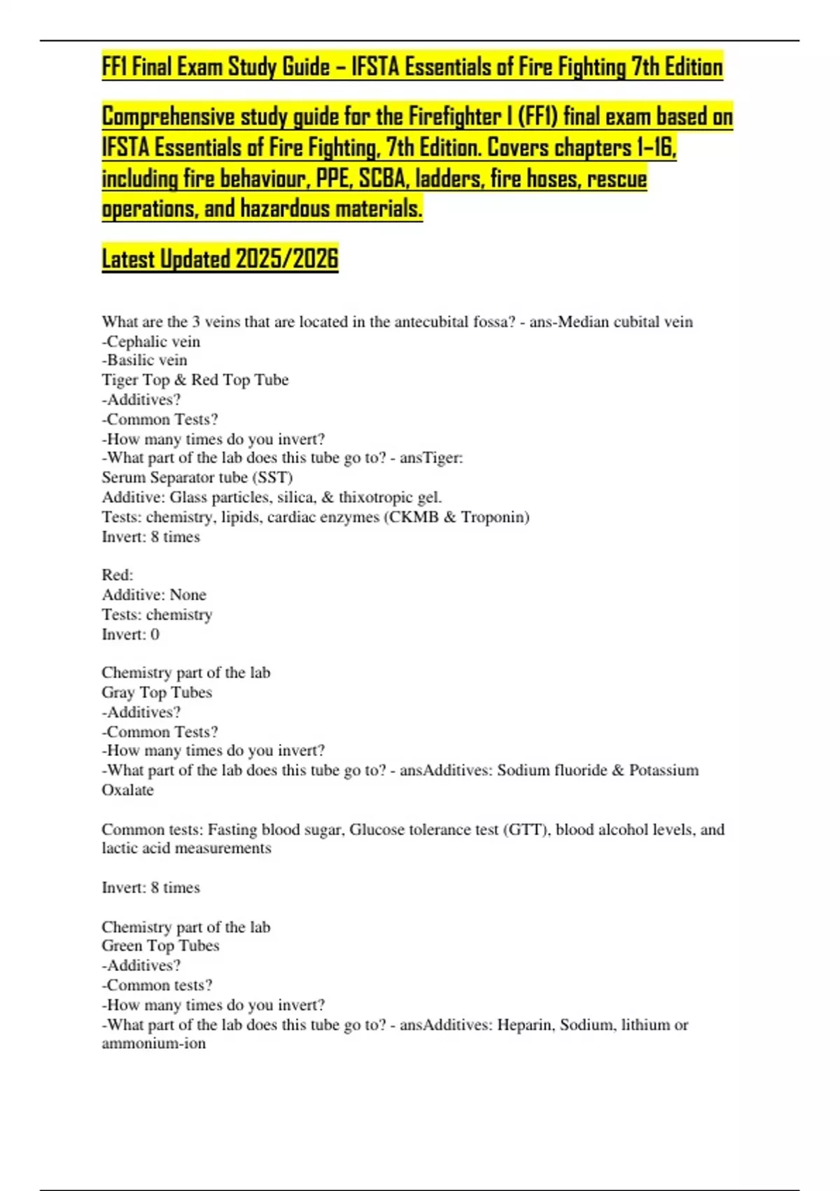 FF1 Final Exam Study Guide – IFSTA Essentials of Fire Fighting 7th ...