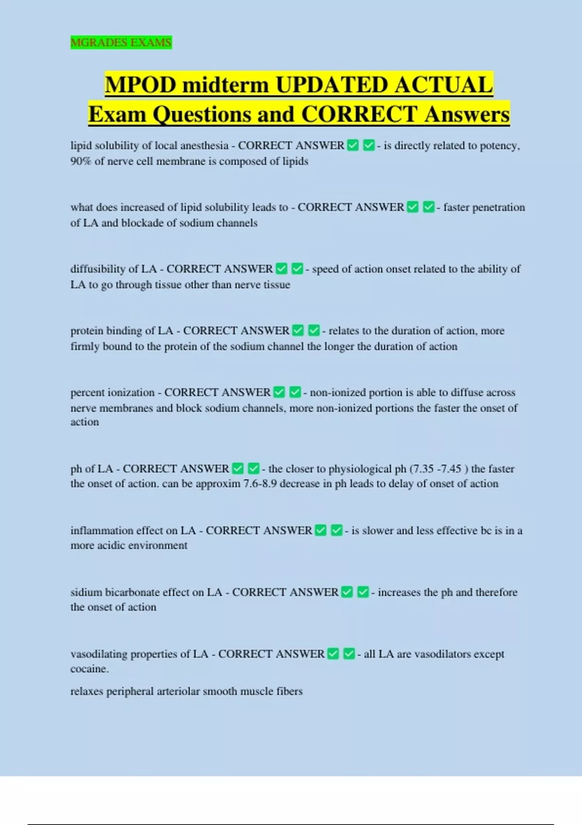 MPOD Bundled Exam Questions WITH CORRECT Answers - Stuvia US