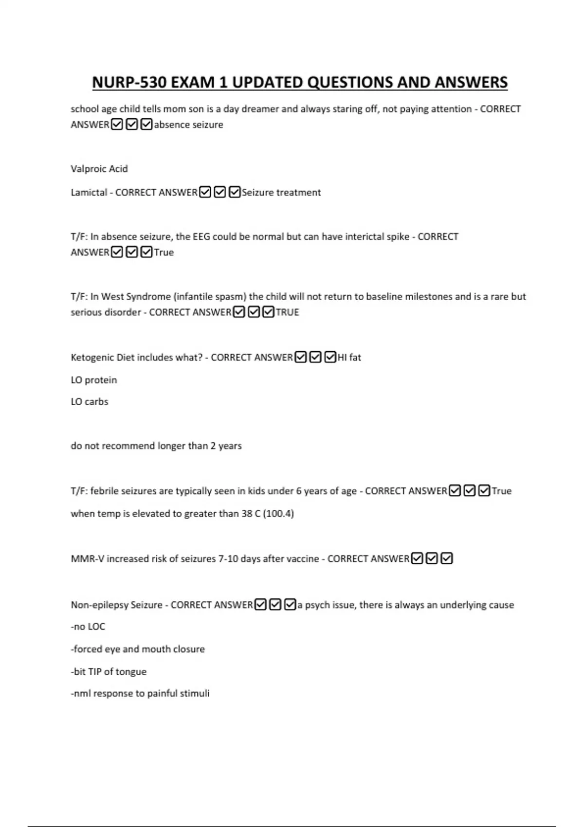 NURP-530 EXAM 1 UPDATED QUESTIONS AND ANSWERS - NURP-530 - Stuvia US