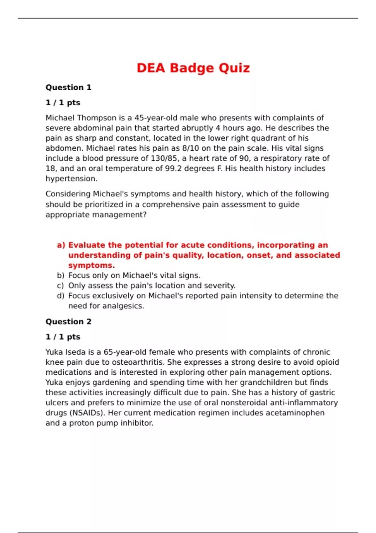 DEA Badge Quiz, NR565, advanced Pharma, chamberlain, Msc. - Advanced ...