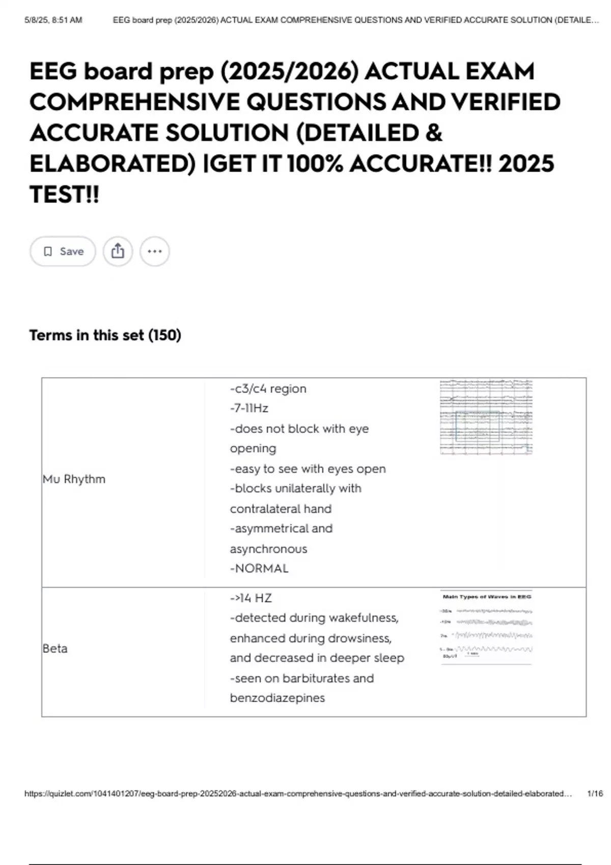 EEG board prep (2025/2026) ACTUAL EXAM COMPREHENSIVE QUESTIONS AND ...