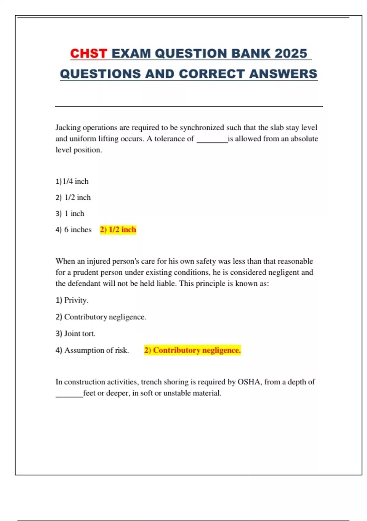 Construction Health and Safety Technician (CHST) Exam – 2025 Edition ...