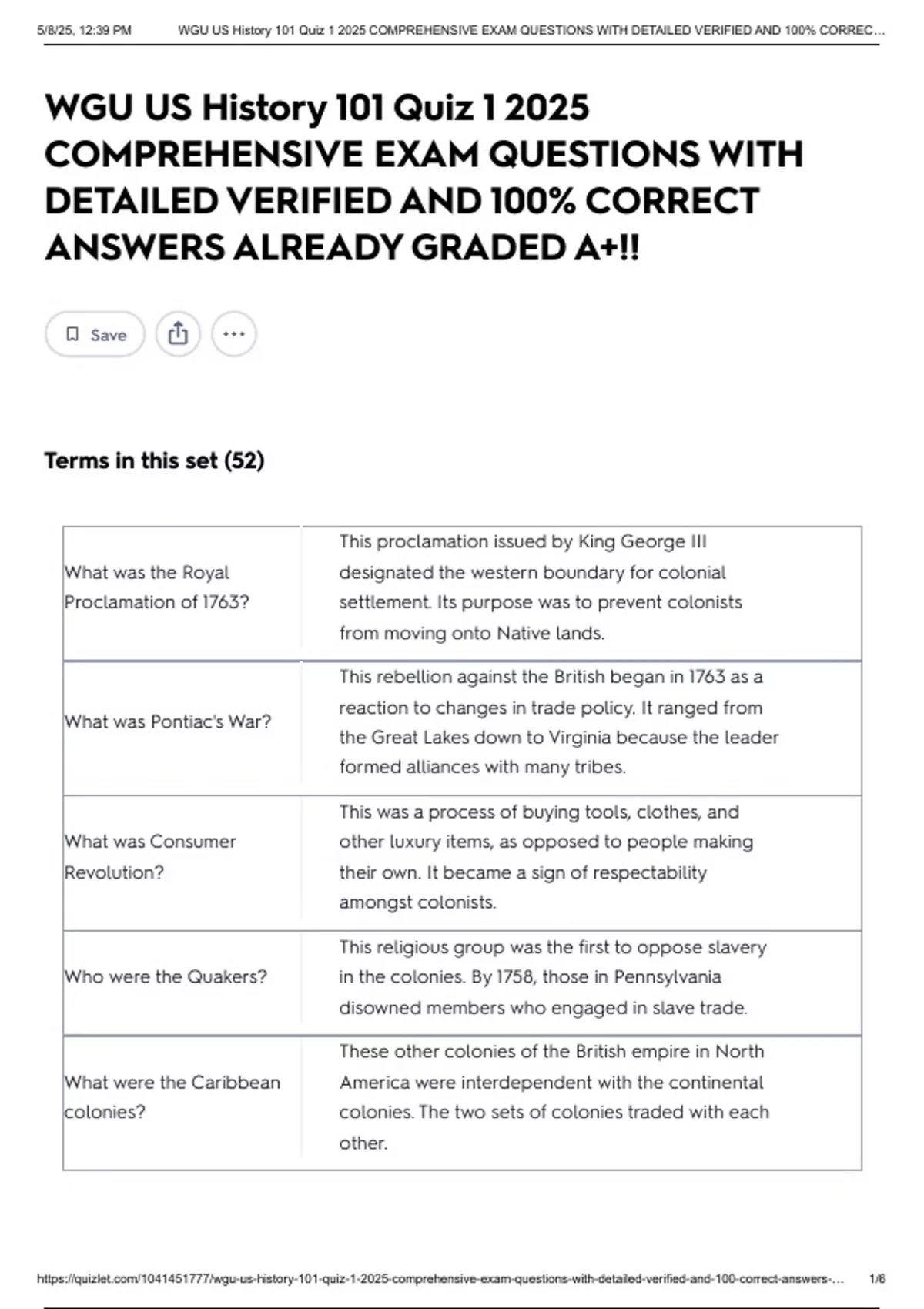 WGU US History 101 Quiz 1 2025 COMPREHENSIVE EXAM QUESTIONS WITH ...