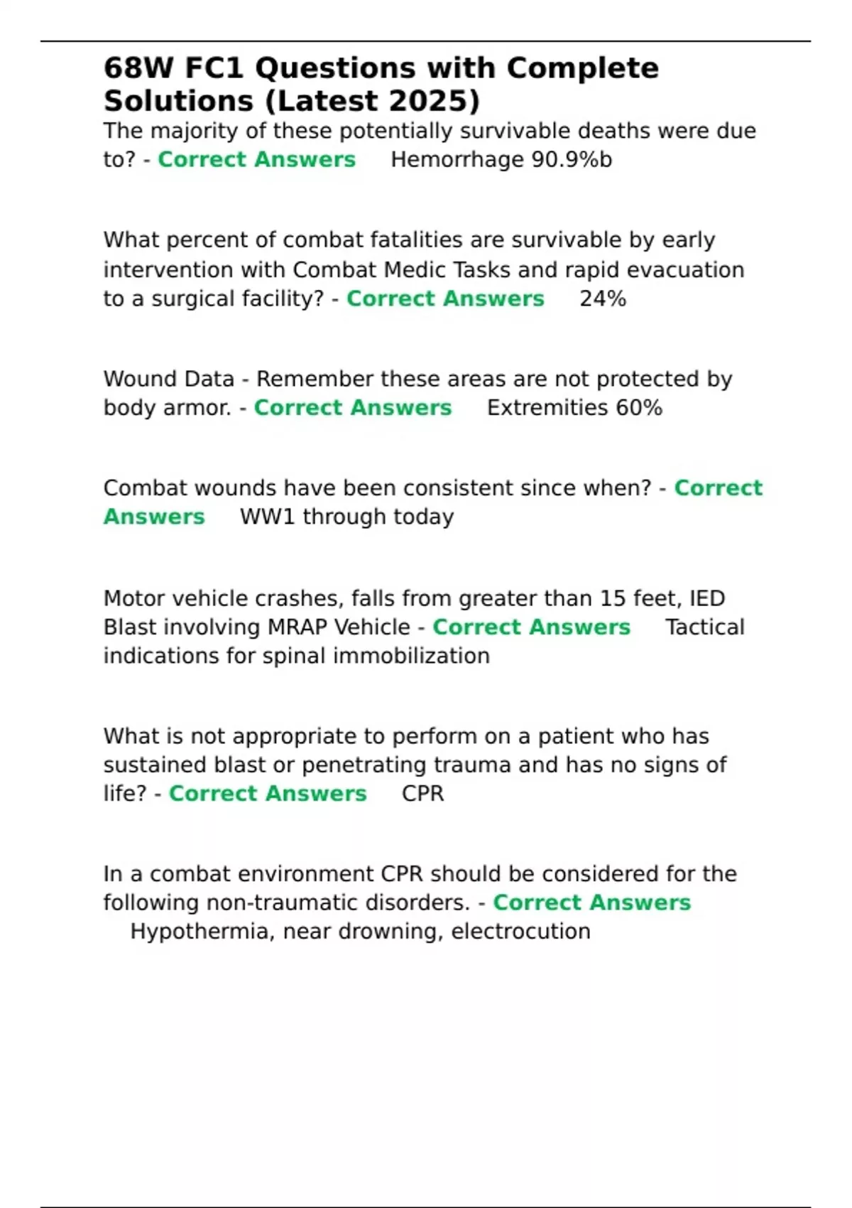 68W FC1 Questions with Complete Solutions (Latest 2025). - 68W FC1 ...