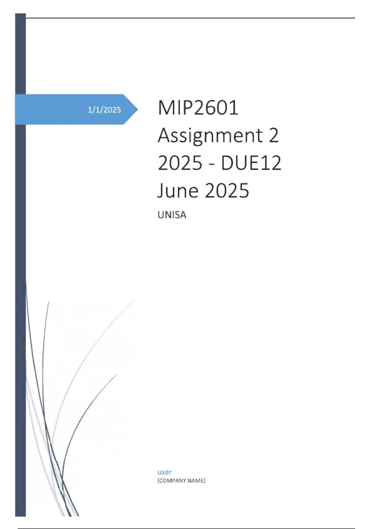 MIP2601 Assignment 2 (ANSWERS) 2025 - DUE 12 June 2025. - Mathematics ...