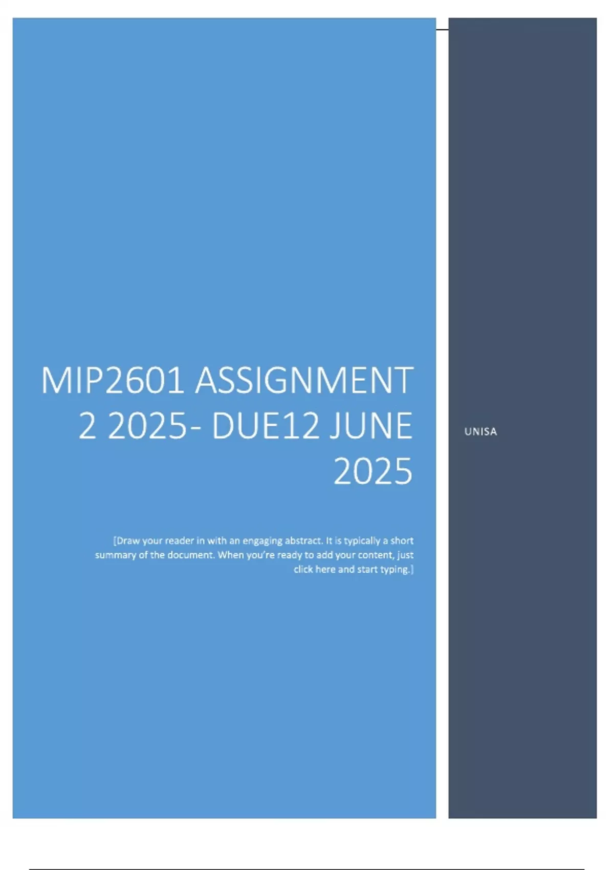 MIP2601 Assignment 2 (COMPLETE ANSWERS) 2025 - DUE 12 June 2025 ...