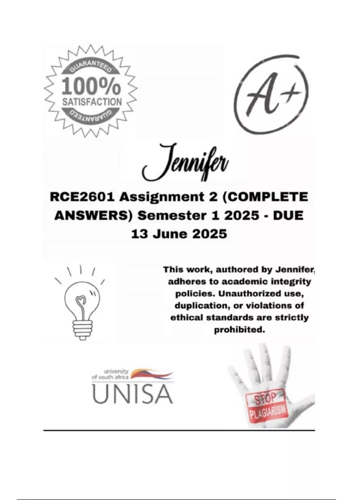 RCE2601 Assignment 2 (COMPLETE ANSWERS) Semester 1 2025 - DUE 13 June ...
