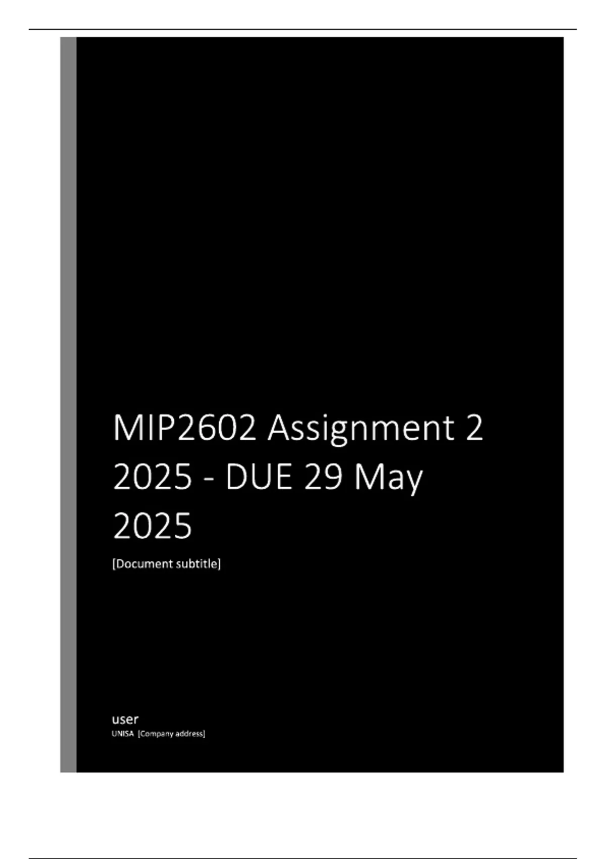 Mip2602 Assignment 2 Correct Answers Semester 1 2025 Due 29 May 2025