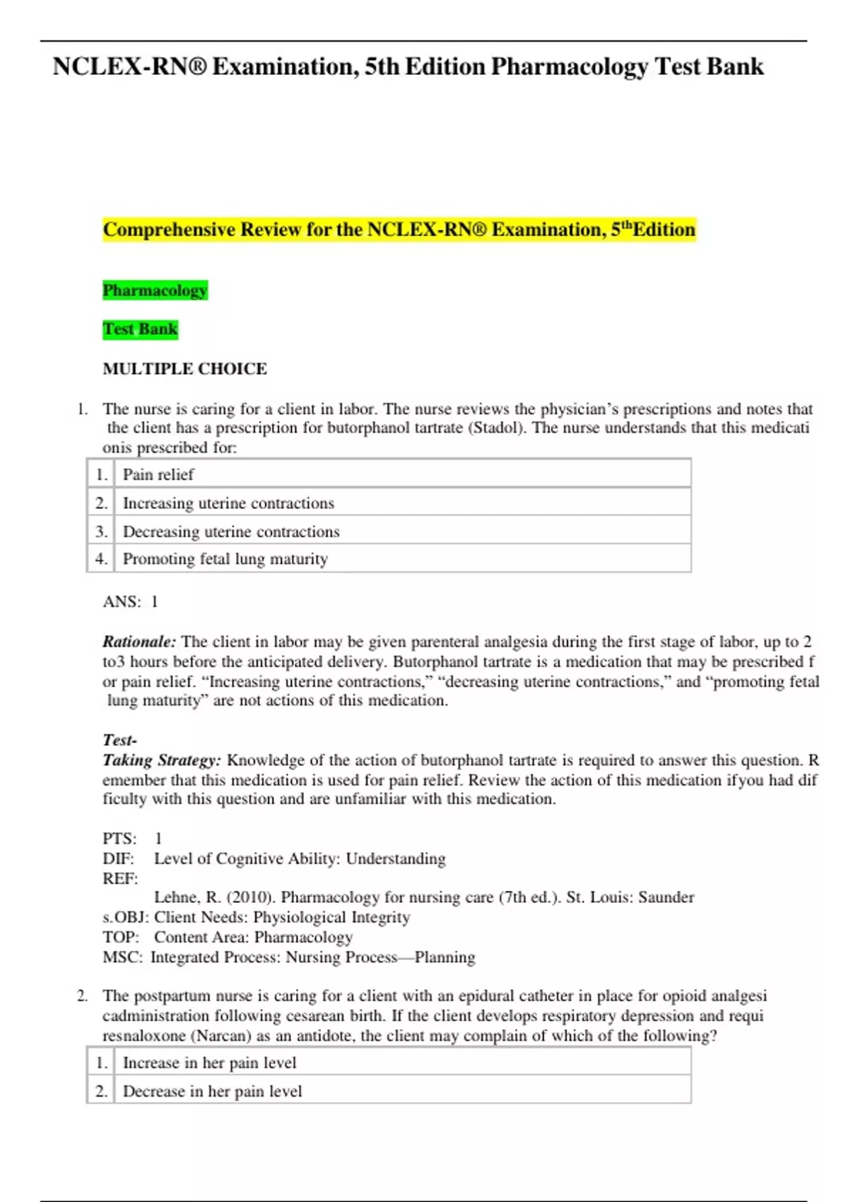 150+ of the most common Pharmacology Bundle Questions with Elaborated Answers seen on the NCLEX ...