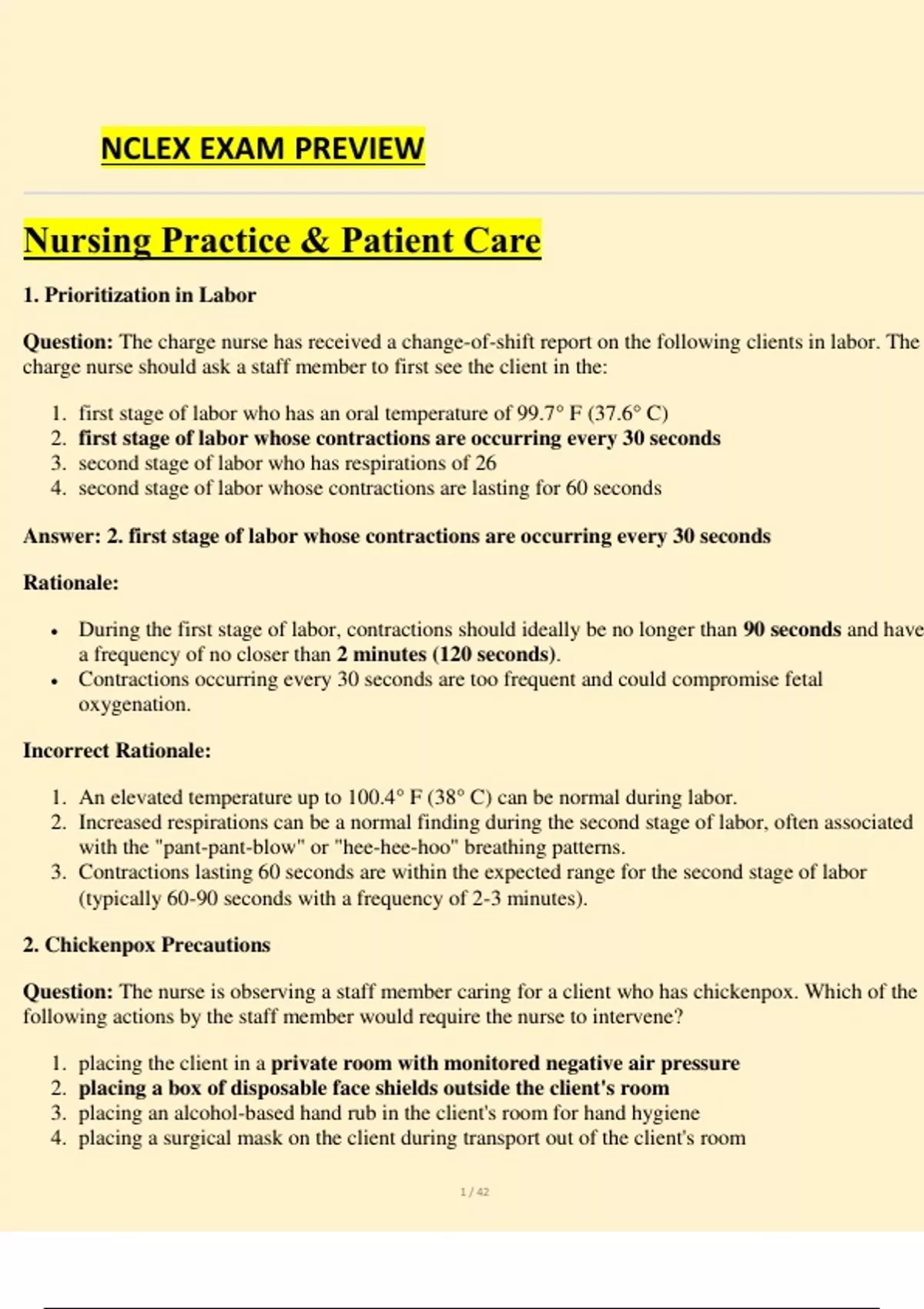 NCLEX-RN Exam Preview | 90+ Practice Questions with Rationales | Clinical Judgement, Safety ...