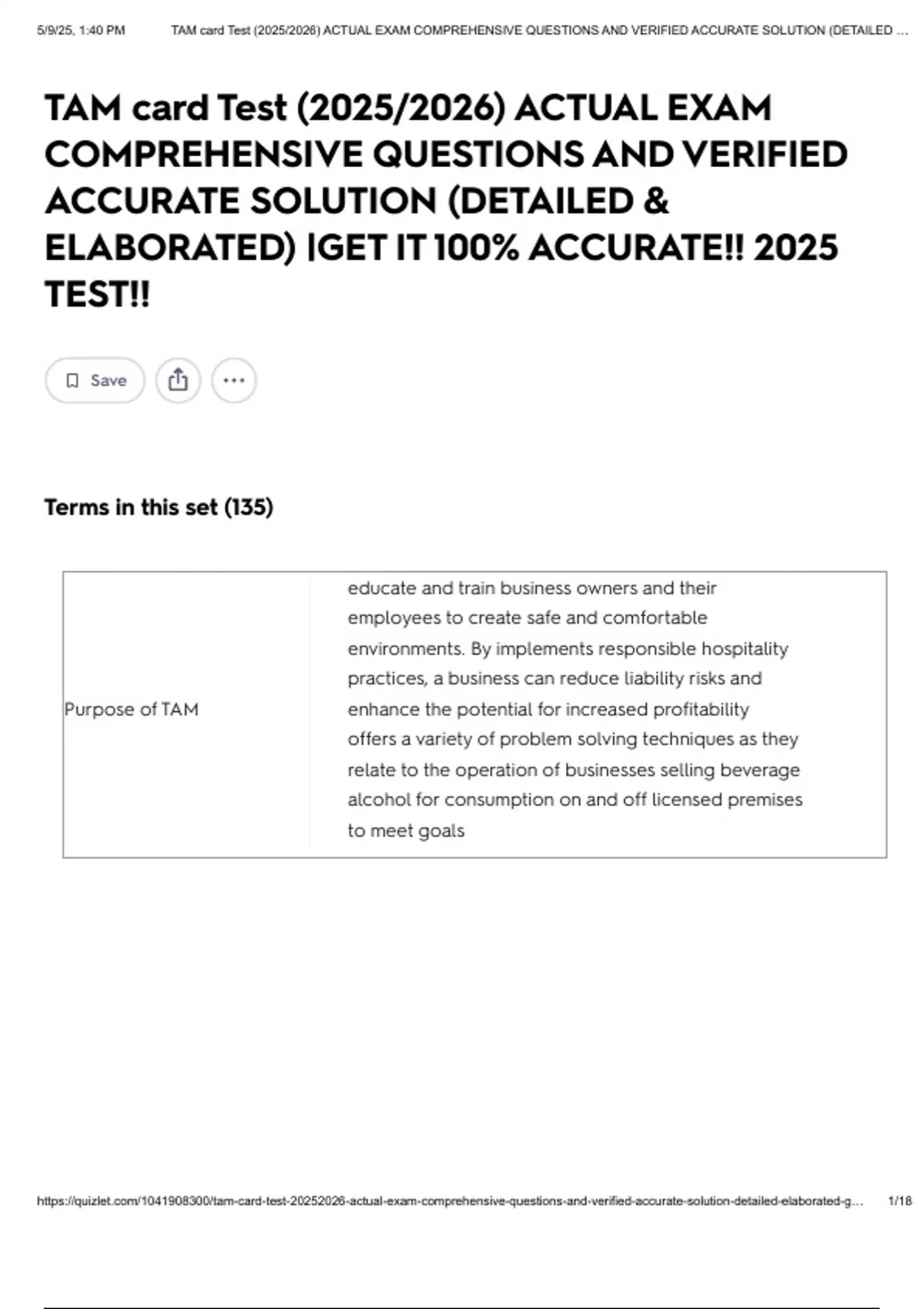 TAM card Test (2025/2026) ACTUAL EXAM COMPREHENSIVE QUESTIONS AND ...