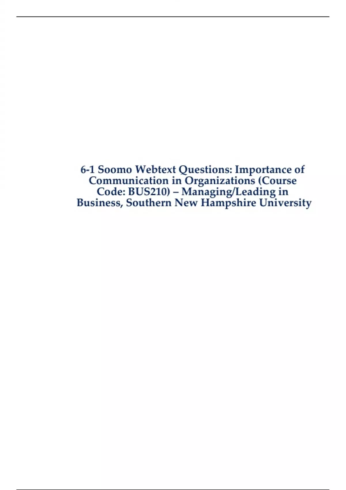 6-1 Soomo Webtext Questions: Importance of Communication in ...