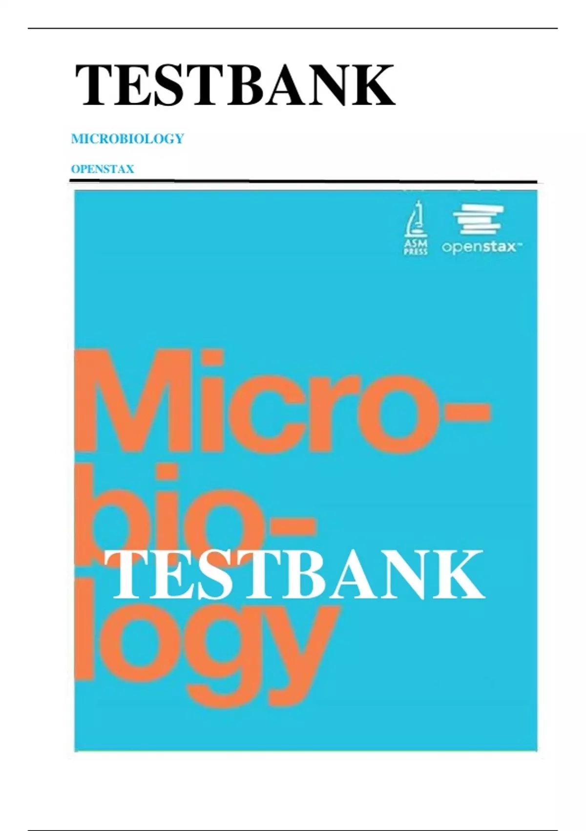 Test Bank For Microbiology by OpenStax First Edition by Nina Parker ...