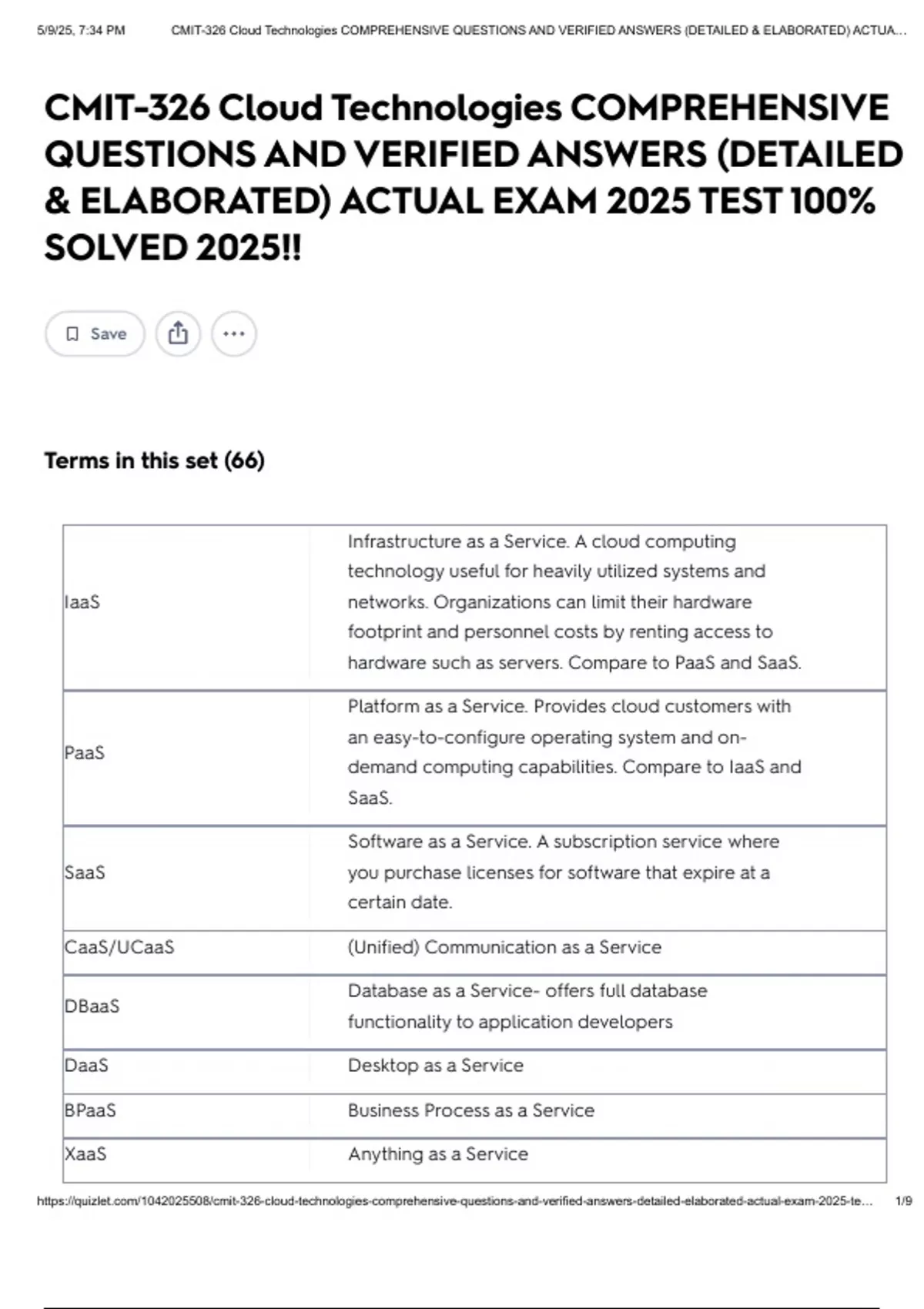 CMIT-326 Cloud Technologies COMPREHENSIVE QUESTIONS AND VERIFIED ANSWERS (DETAILED & ELABORATED ...